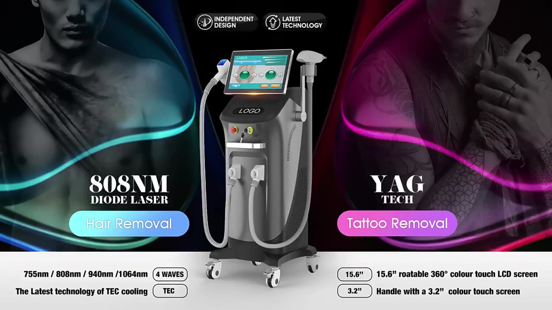 2024 Most Advanced Hottest 2 In 1 Nd Yag 4 Wave 808nm Diode Lasering ...