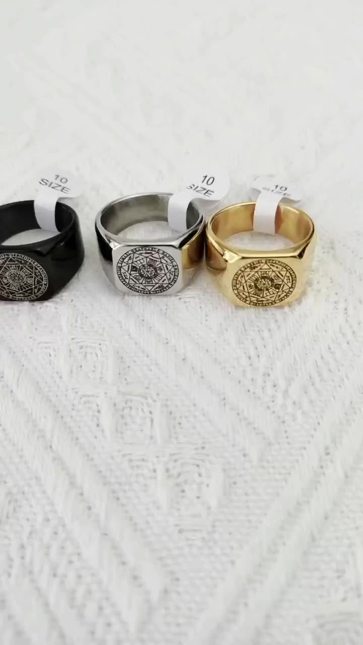 The Seven Archangels Protection Rings Amulet Seal Solomon Kabbalah Ring ...