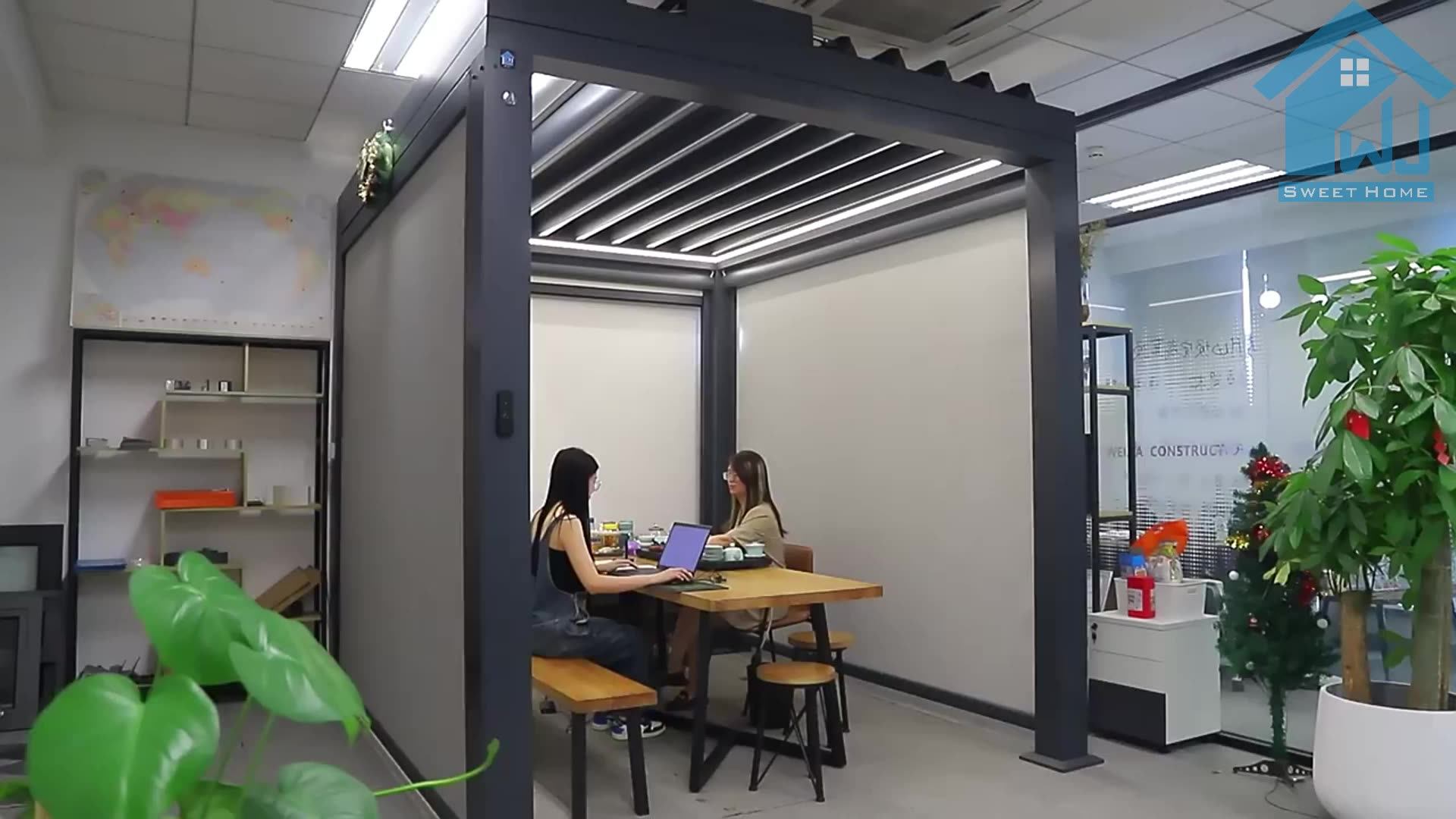 Outdoor Louver Roof System 3x4 Garden Shed Louvre Bioclimatic Aluminium ...