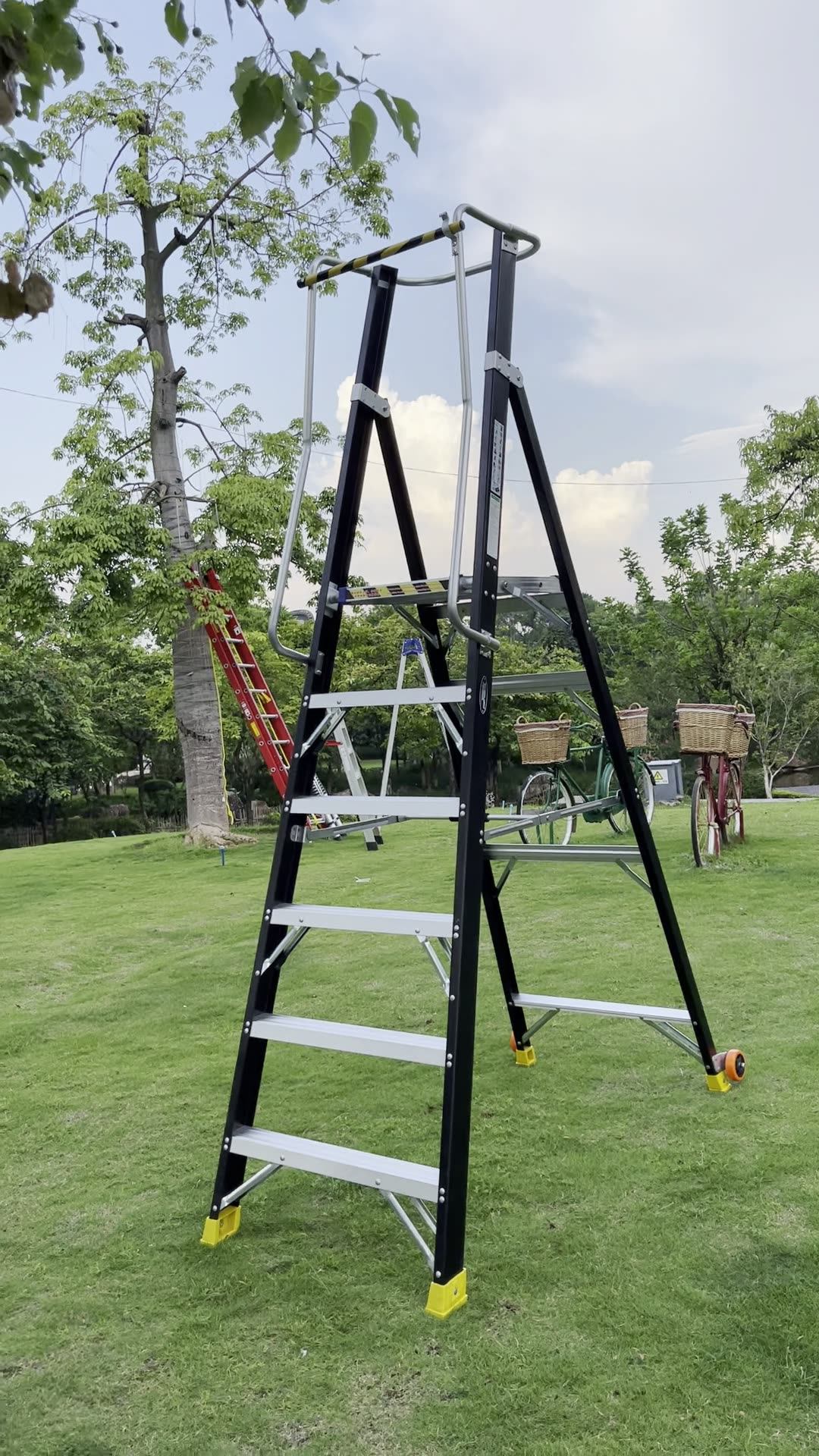 Frp Platform Ladder Folding Collapsible Fibreglass Podium Fiberglass ...