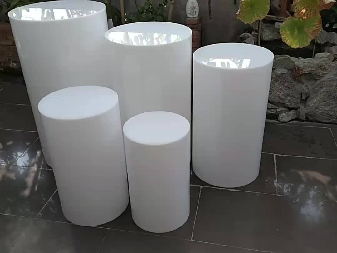 Naxilai White Acrylic Round Floor Display Cylinder Plinth Pedestal For ...