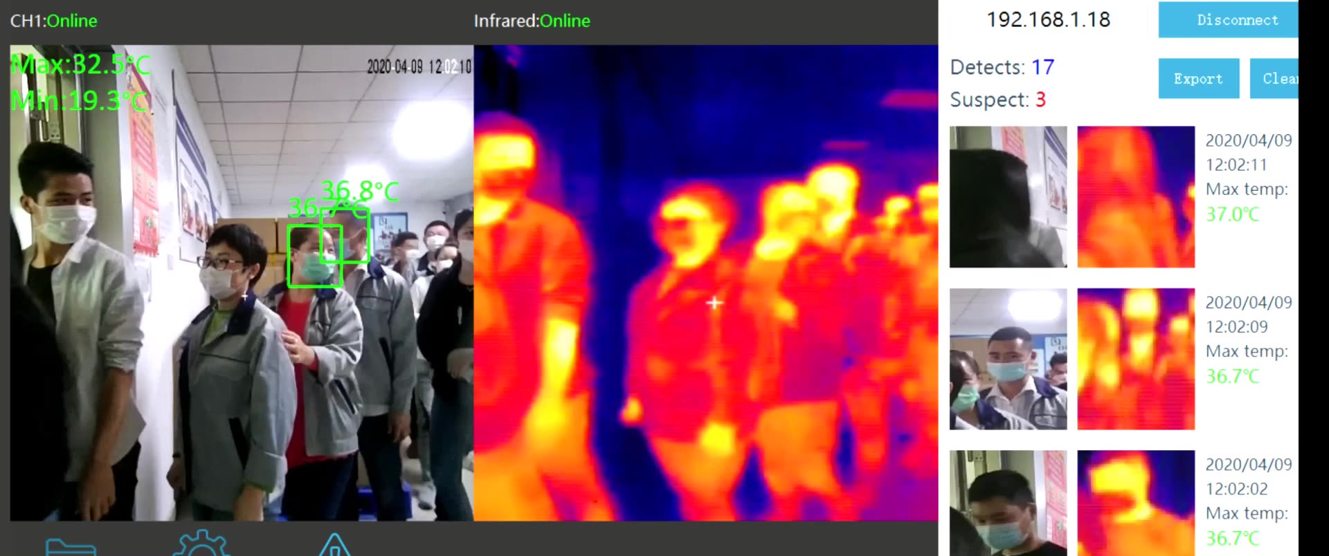 Temperature Detection Thermal Camera Ai Ip 2mp Camera Face Recognition ...