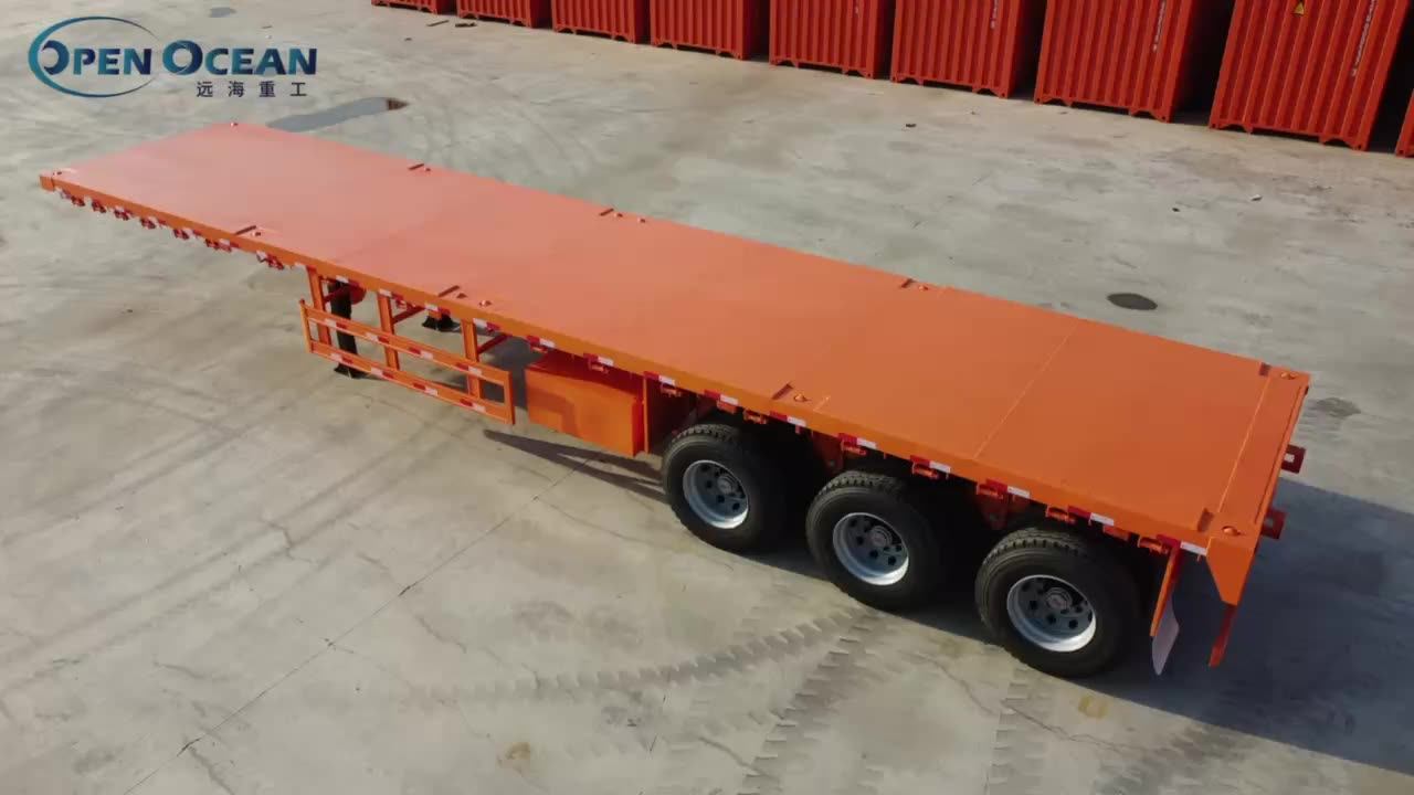 40 Ton Truck And Trailer 40ft 40 Ft Container Transport Flat Bed ...