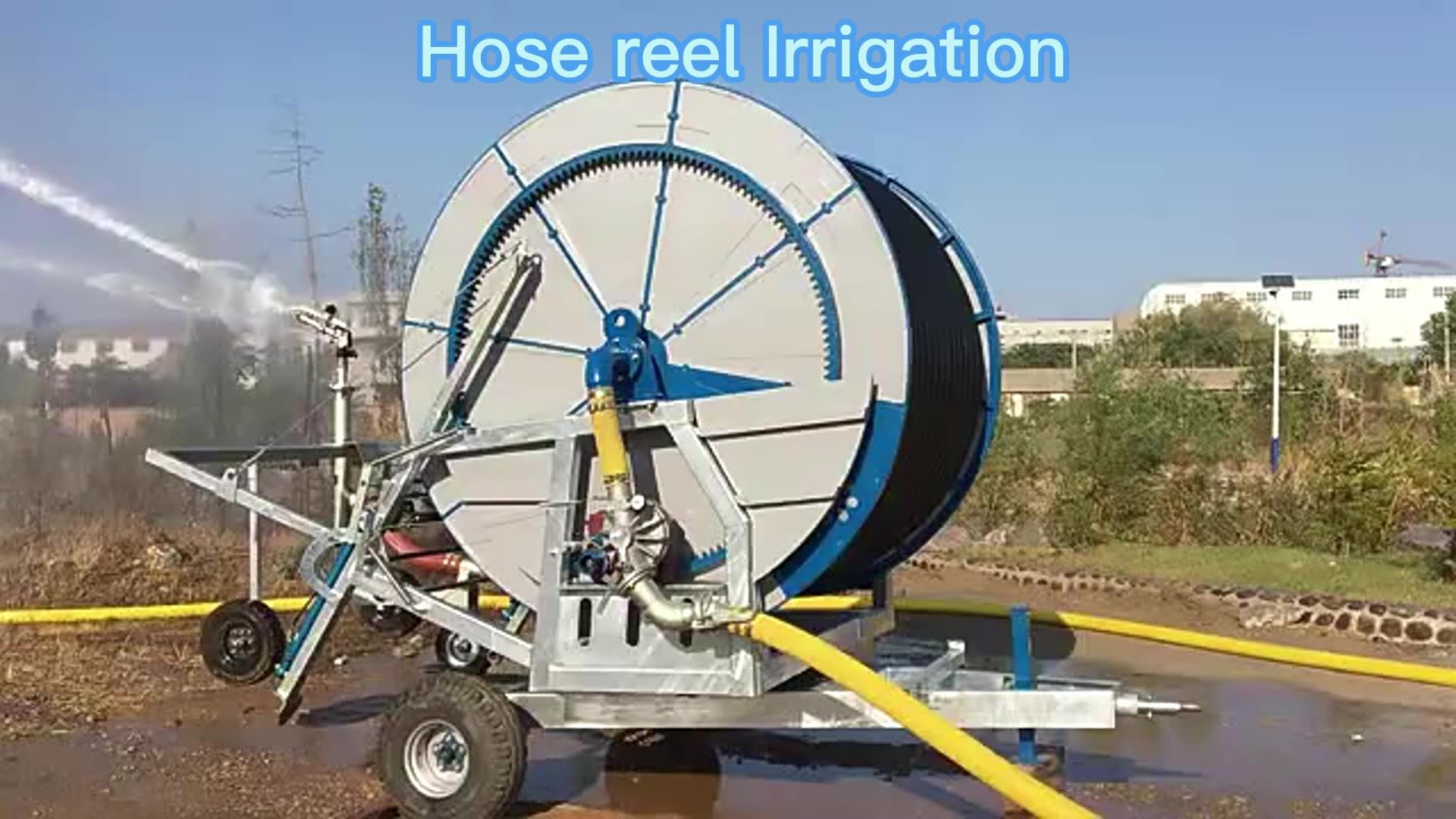 Traveling Mobile Water Wheel Big Rain Gun Hose Reel Sprinkler ...