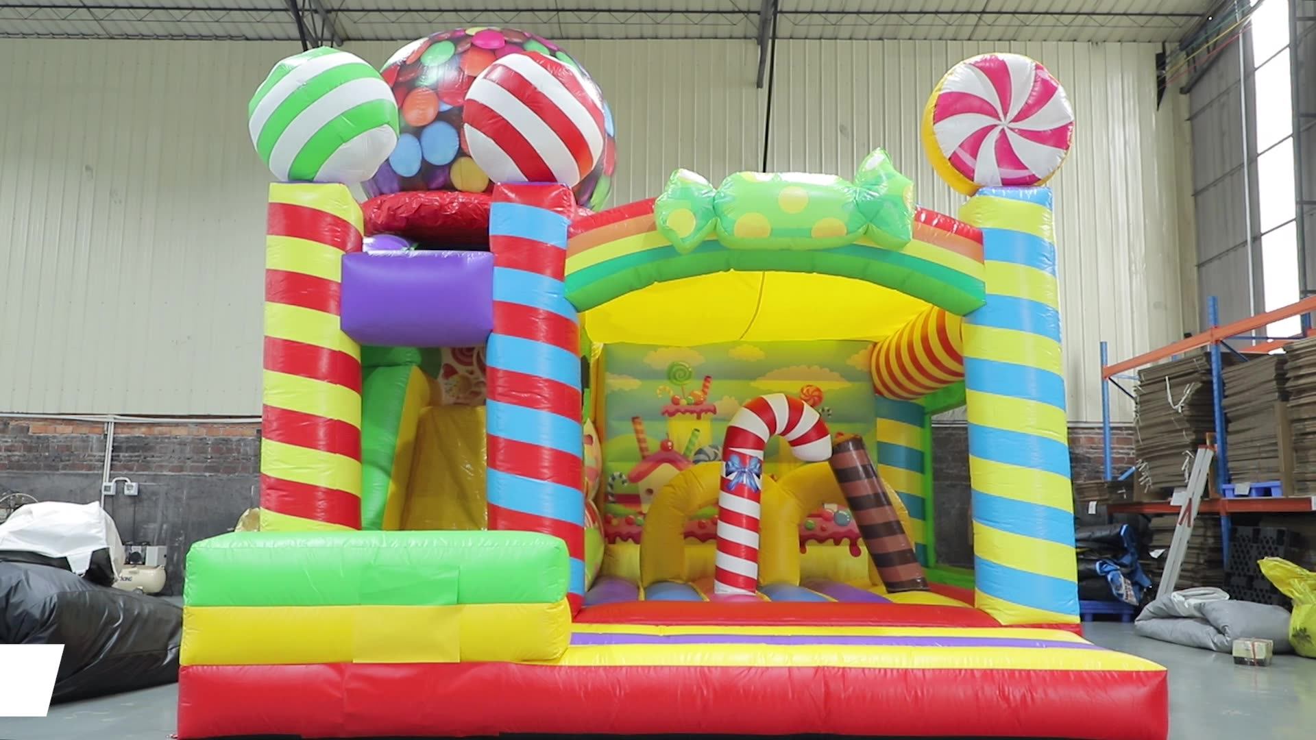 Colorful Candy Inflatable Bounce Castle Slide Combo Kids Inflatable ...
