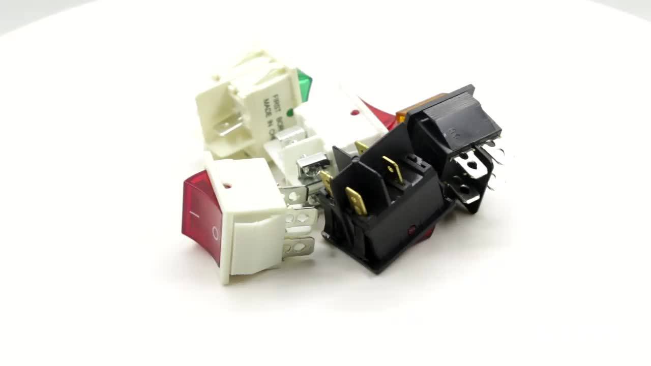 T85 T125 T120 3 Way 6 Pins Rocker Switch With Led 6a 10a 16a 12v 125v ...