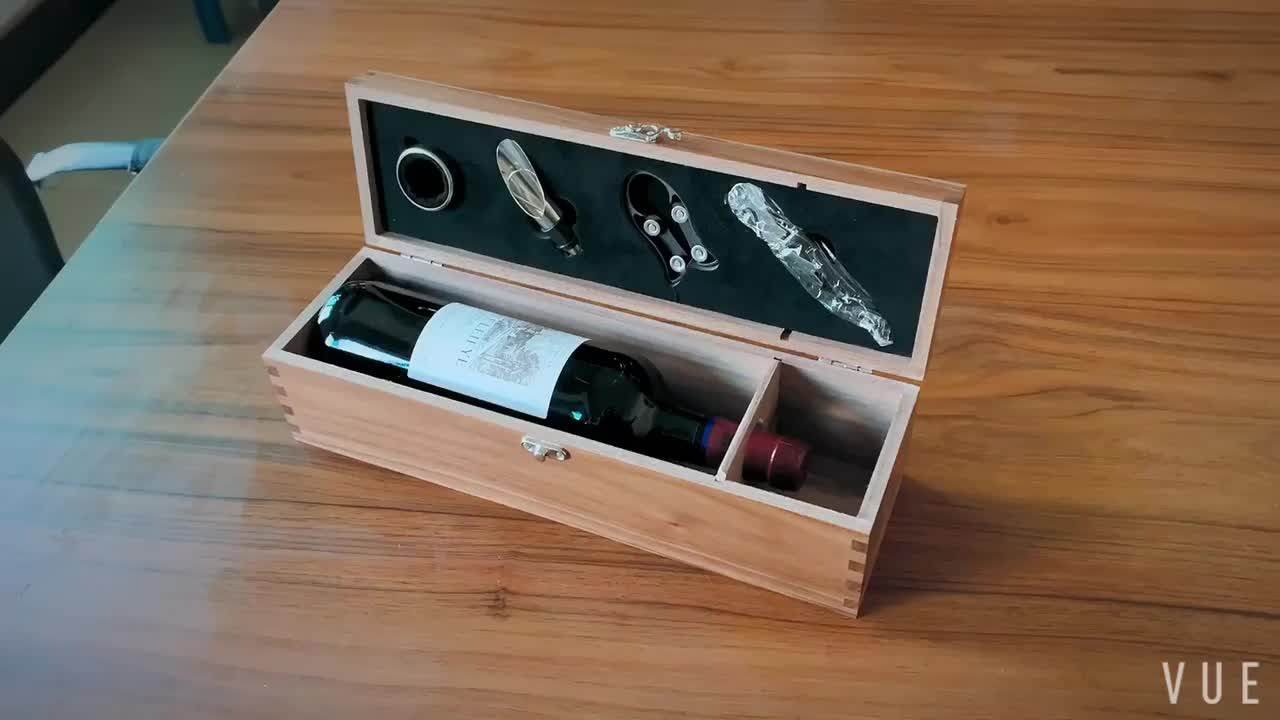 Luxury Solid Black Walnut Wood Wine Gift Bottle Packaging Box With Wine ...