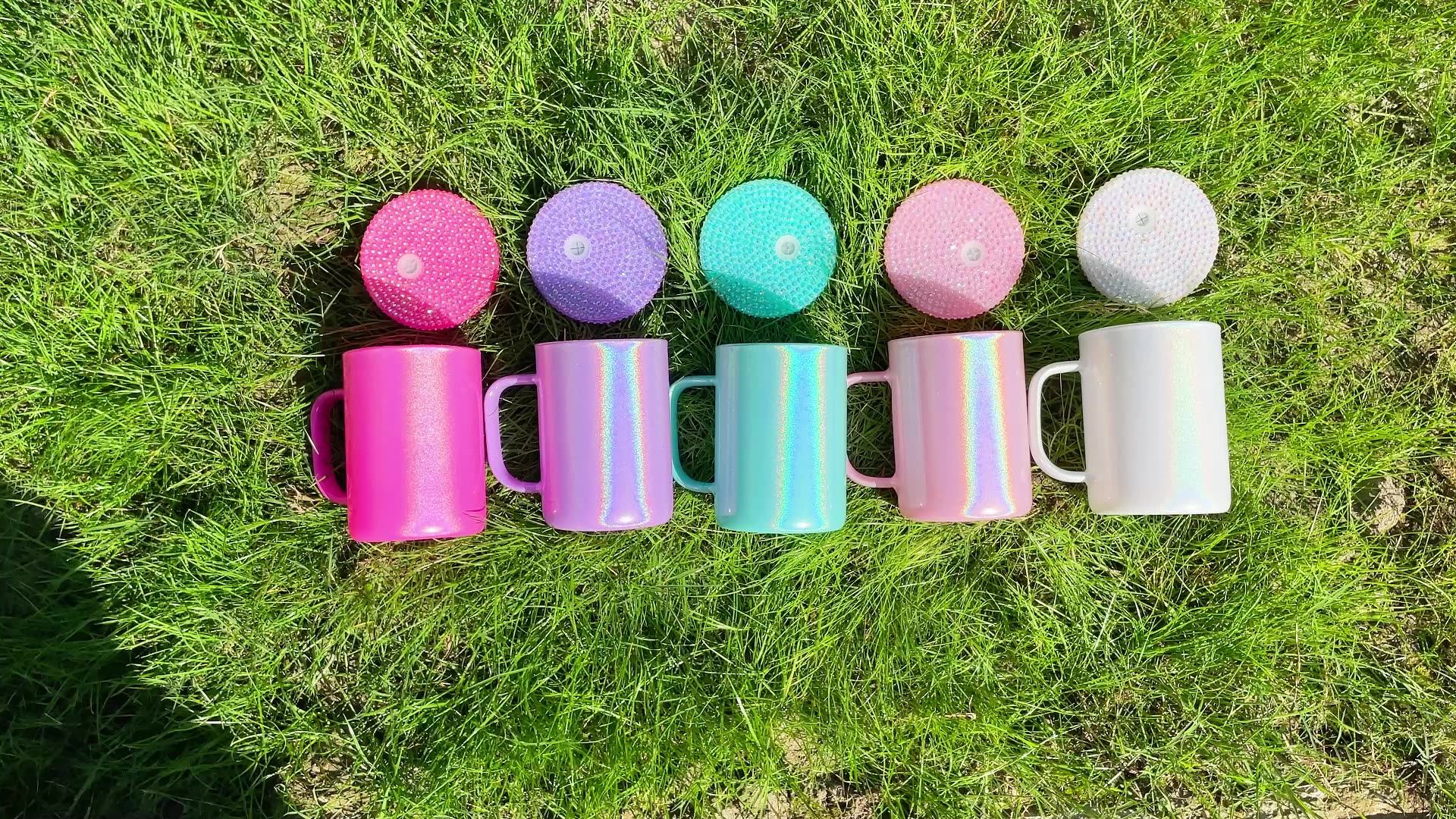 17oz Sublimation Blank Beer Mug Colorful Shimmer Glitter Glass Mugs ...