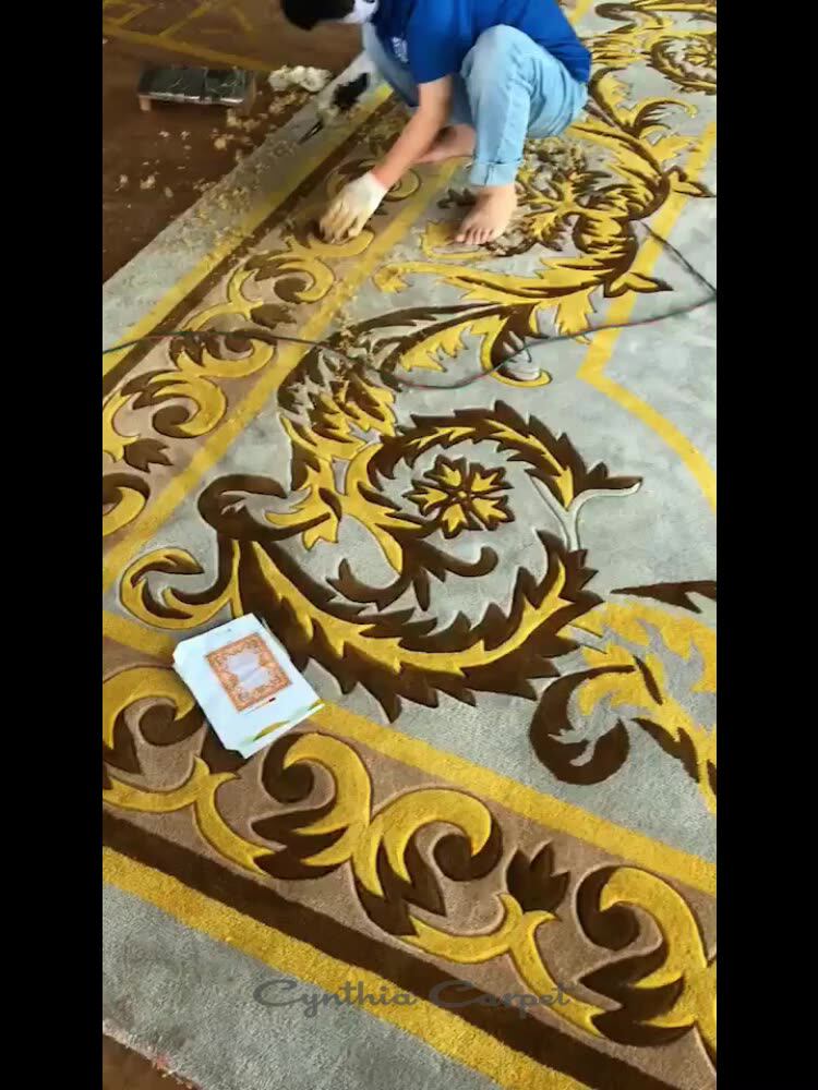 Chinese Oriental Classic Light Blue Handmade Wool French Royal Palace ...