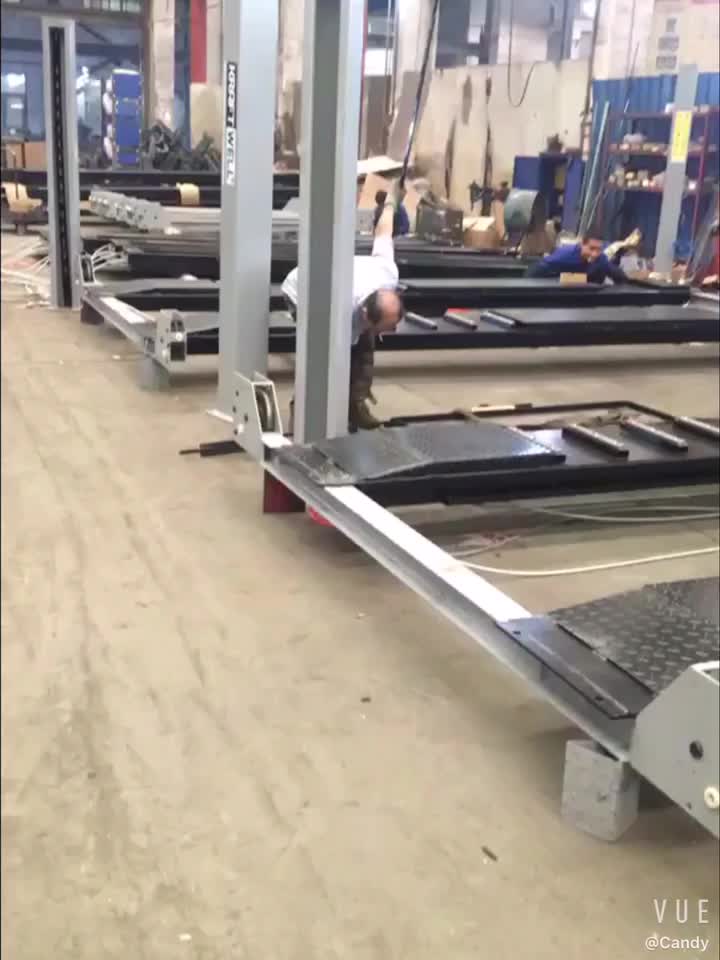 Four Post Car Lift With Rolling Jack Car Packing Lift - Buy Four Post ...