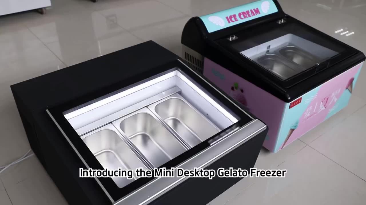 6 Pans Gelato Ice Cream Showcase Display Freezer/tabletop Ice Cream ...