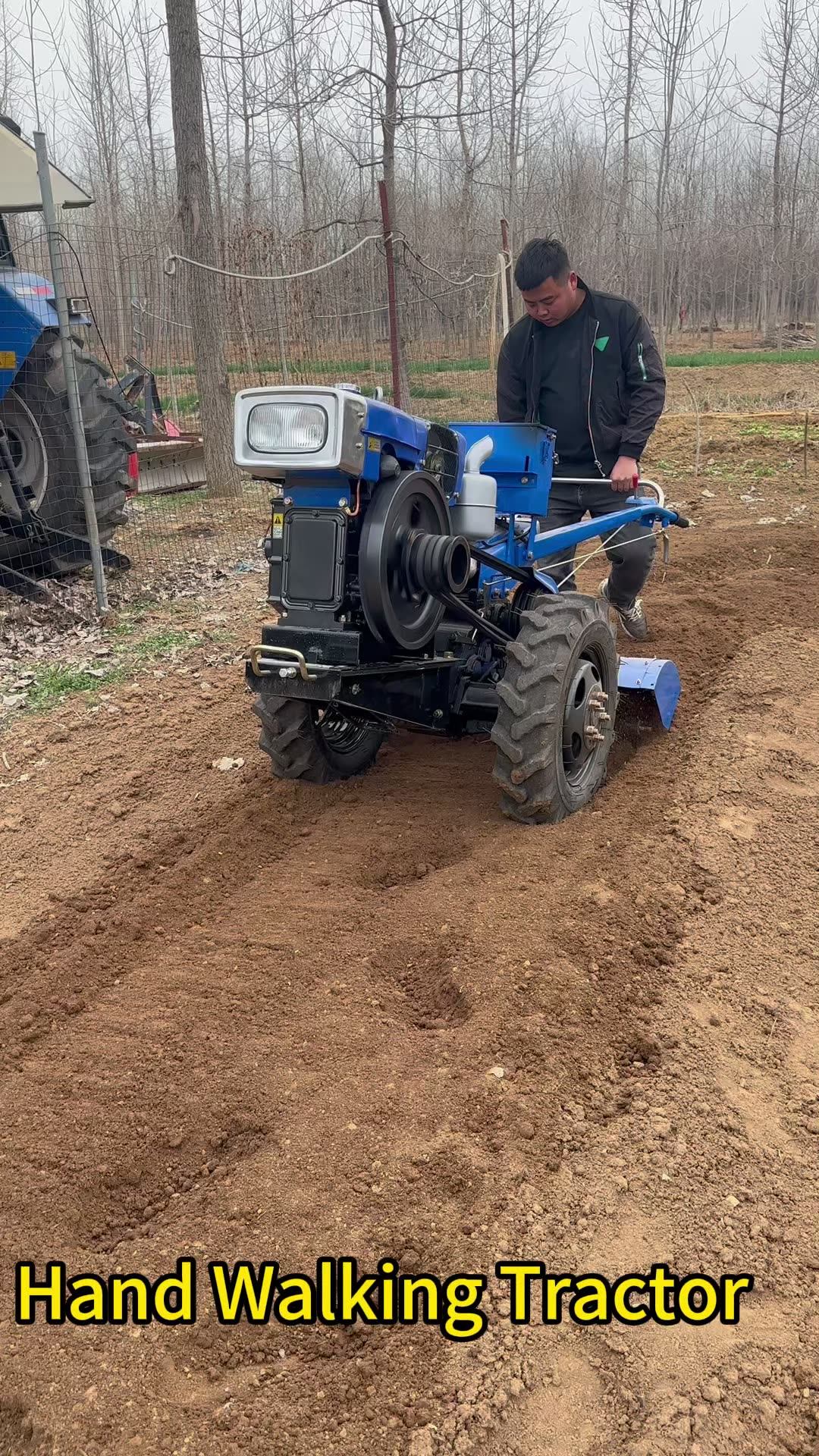 Mini Farm 4x4 Wheeled Mini Tractor Small 2 Wheel Tractor Diesel Walking ...