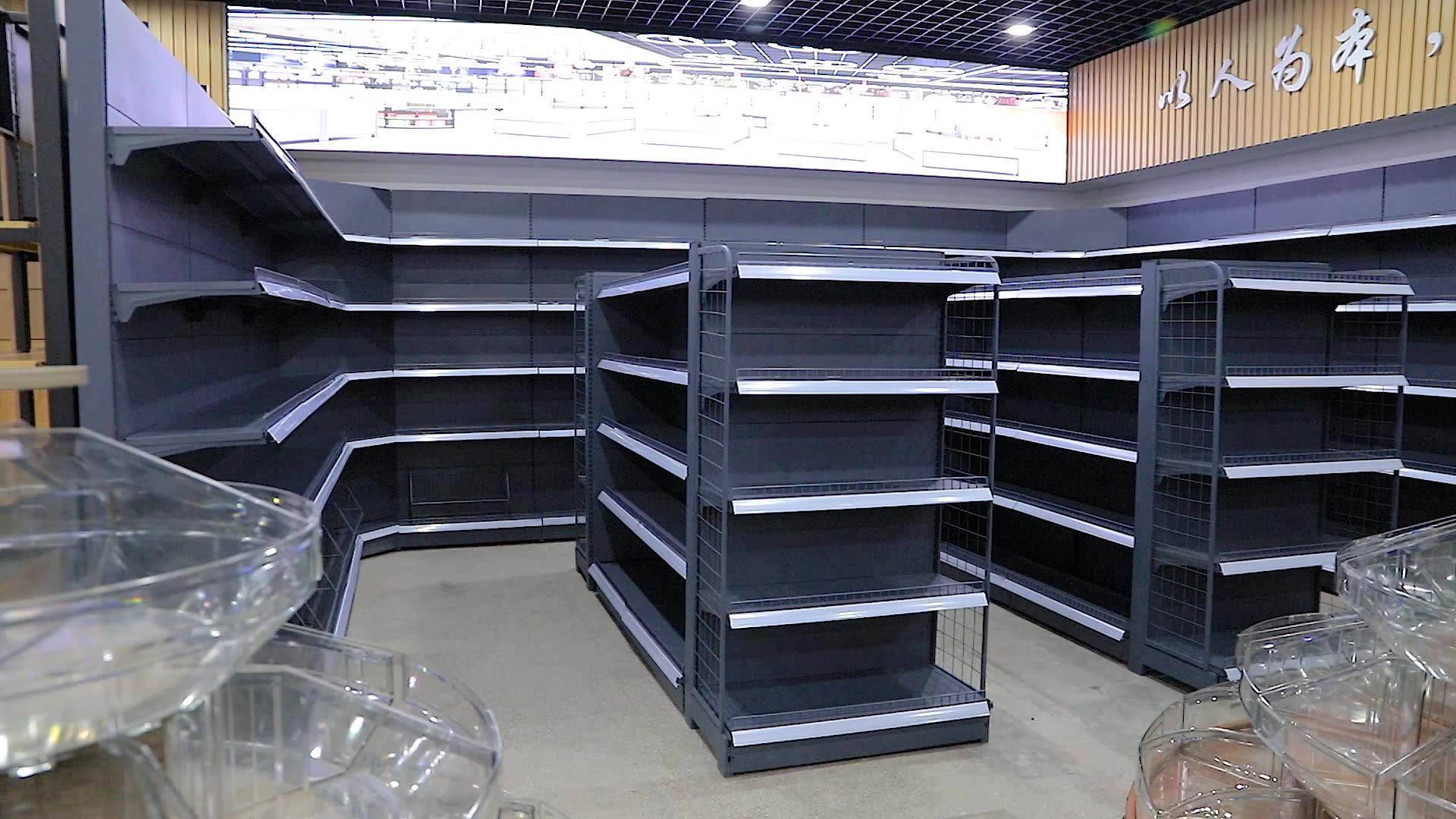 Custom Supermarket Gondola Shelving Display Shelves For Shop Retail ...