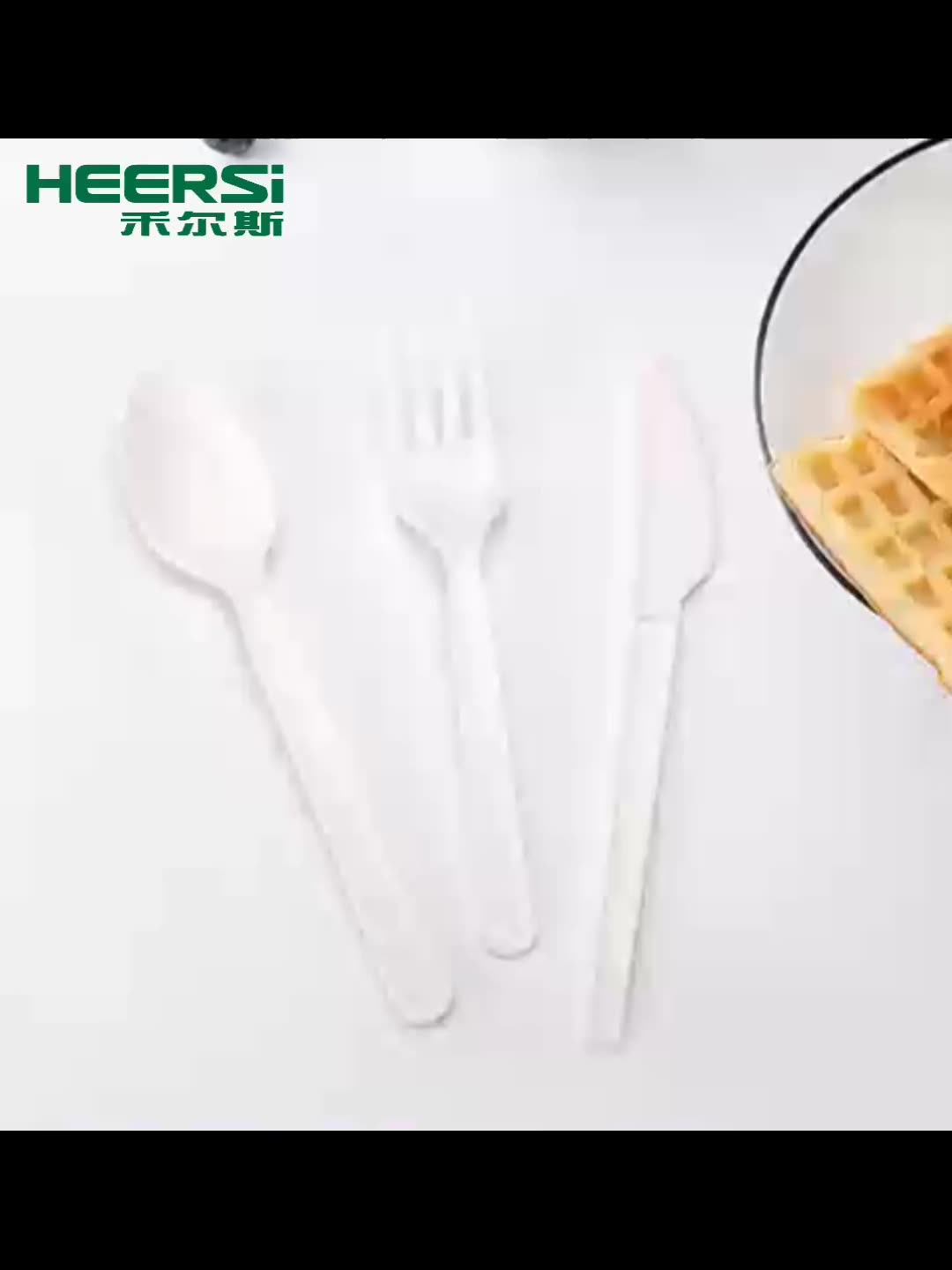 Biodegradable Sugar Cane Pla White Cutlery 6 Inch Compostable Plastic ...