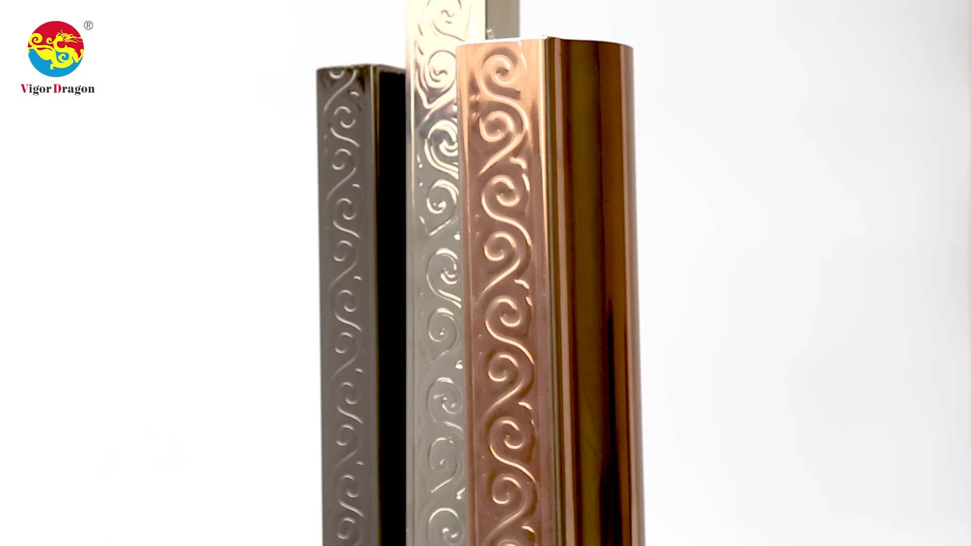 Foshan 201 304 Stainless Steel Decorative Embossed Pipes For Staircase ...