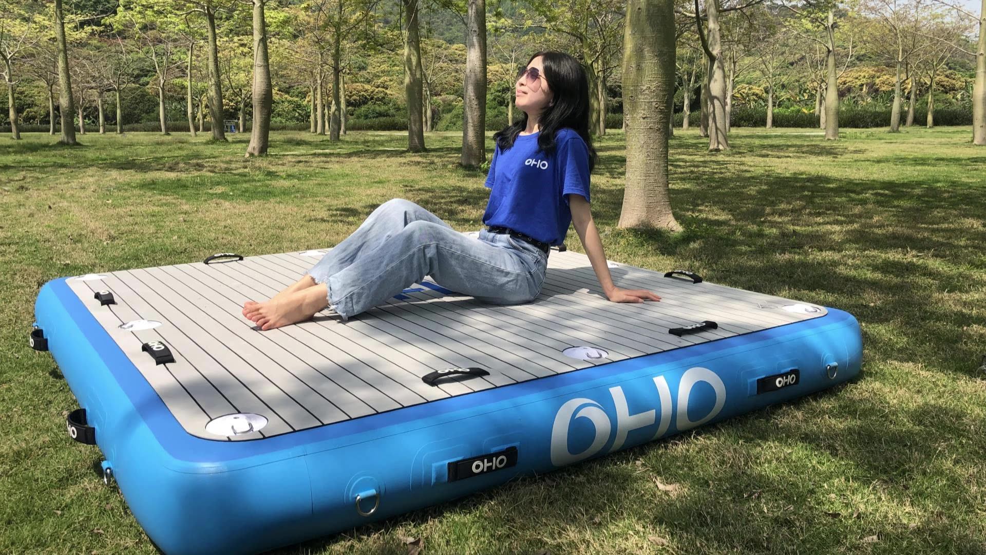 Floating Air Island Raft Yacht Jet Ski Dock Mat Dwf Material Motor Boat ...