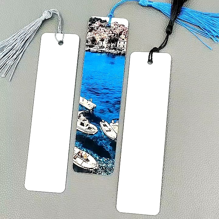 Gloss White Single Double Sided Sublimation Aluminum Bookmarks Blank ...