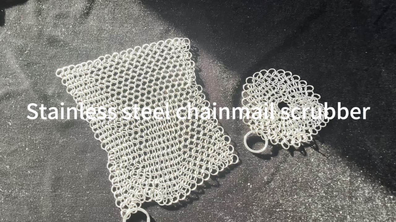Customized Stainless Steel 304 316 Metal Ring Mesh Chain Mail Scrubber ...