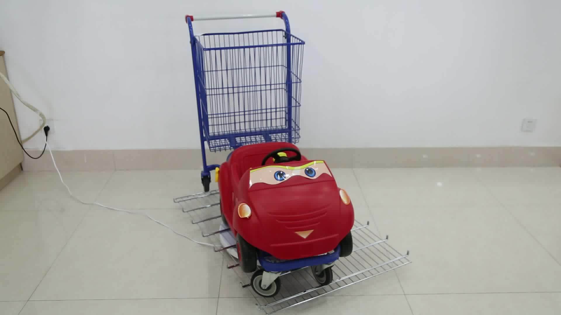 Supermarket Plastic Kids Shopping Trolley Cart With Toy Car - Buy ...