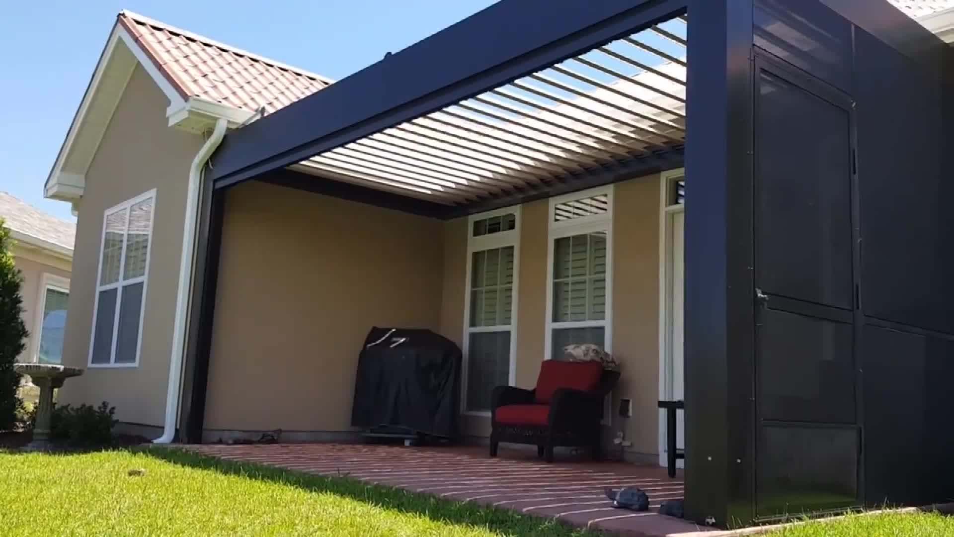 Outdoor Waterproof Motorized Louver Aluminum Gazebo 2x4 - Buy Gazebo ...