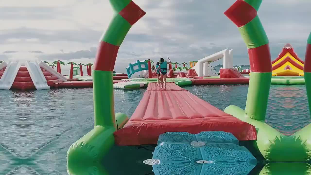 Giant Inflatable Water Floating Equipment Aqua Park For Obstacle ...