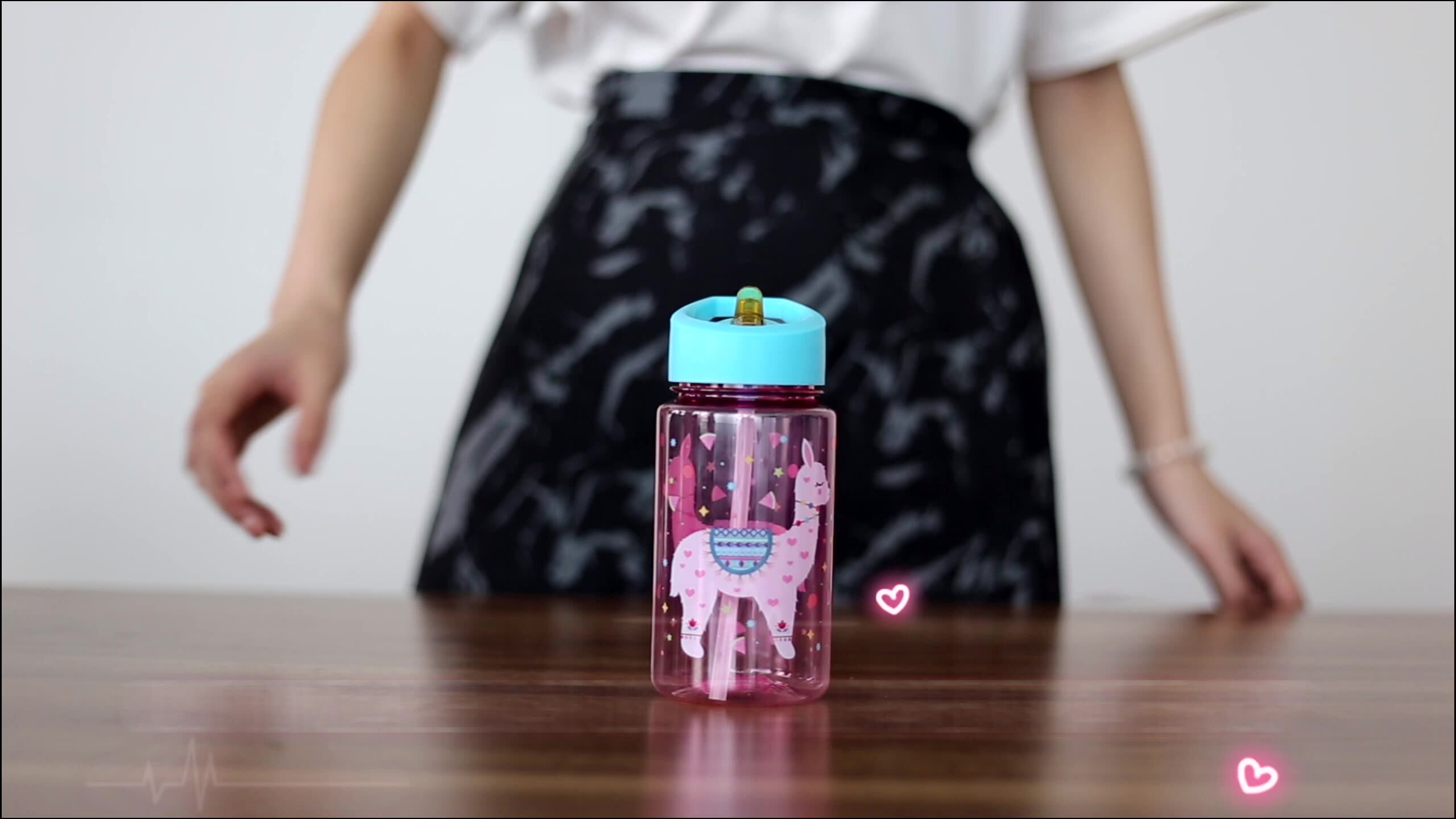 Modern Pink Plastic Water Bottle 500ml 600ml 800ml Good Quality Cute ...