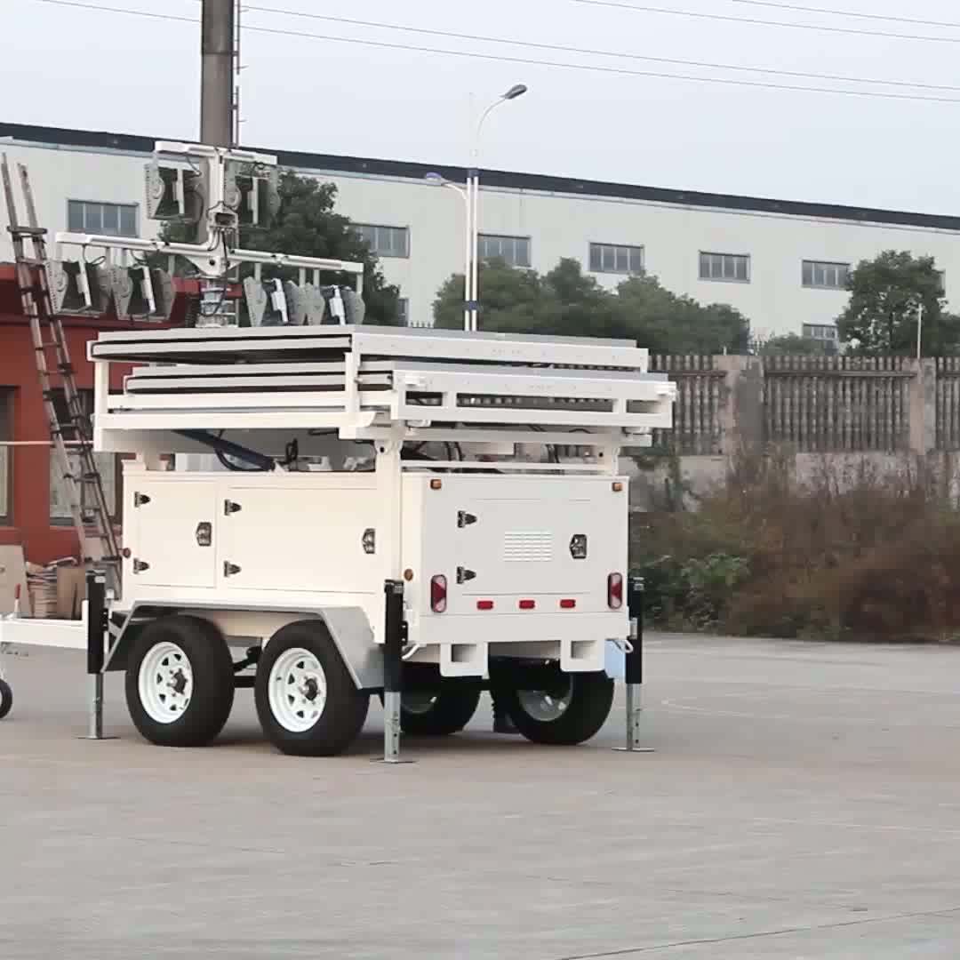 6-9m Mobile Solar Lighting Tower For Highway/road/ Construction Job ...