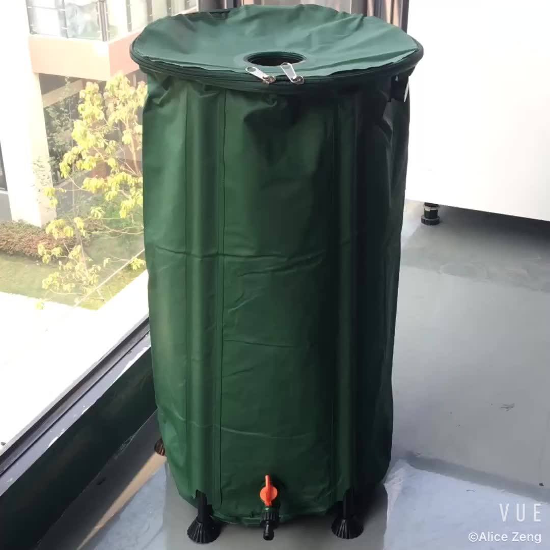 Green Color Collapsible Runoff Portable Rain Water Barrel Collector ...