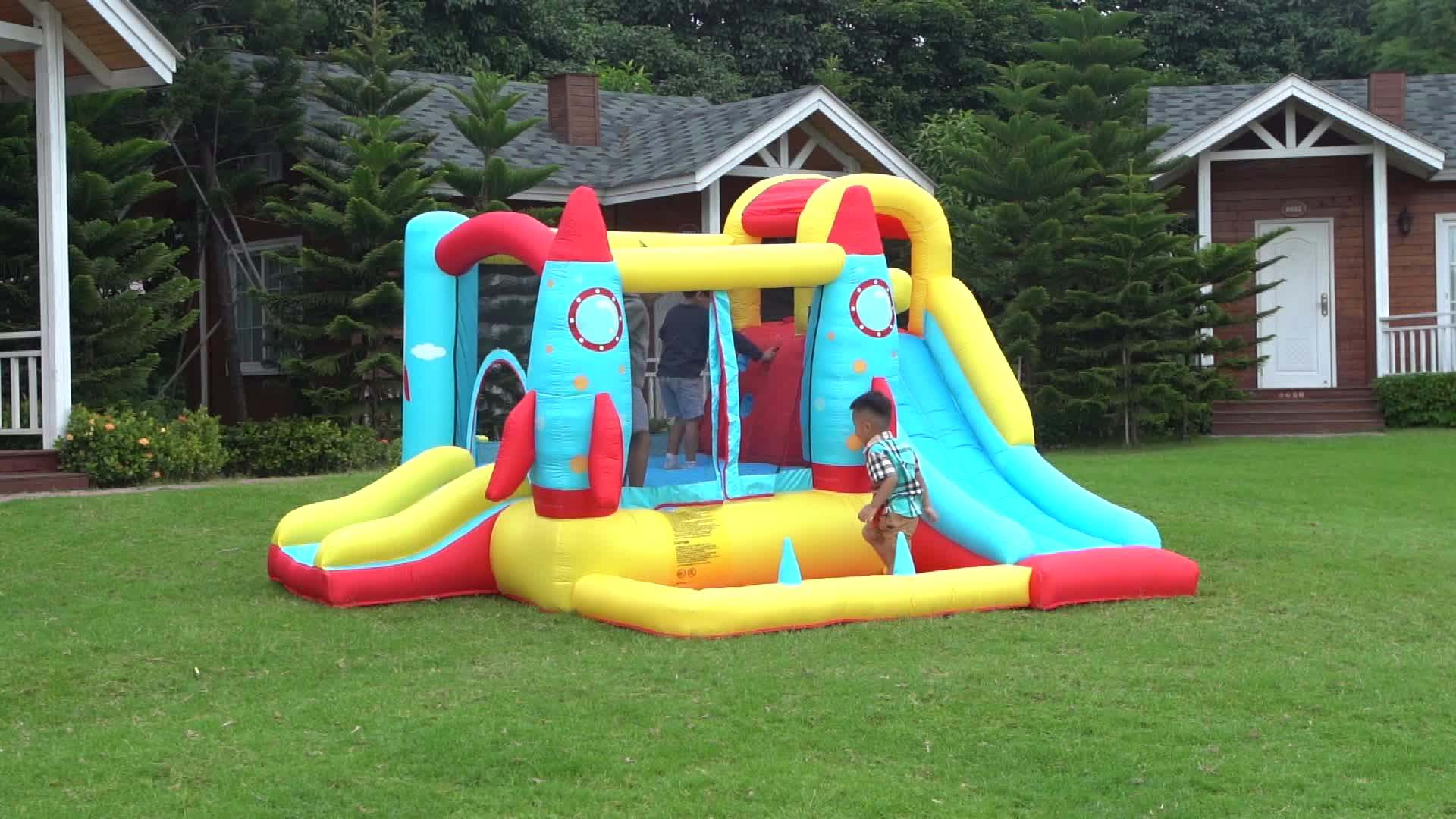 New Arrival Inflatable Rocket Playground Castle Bouncer Slide With Pool ...