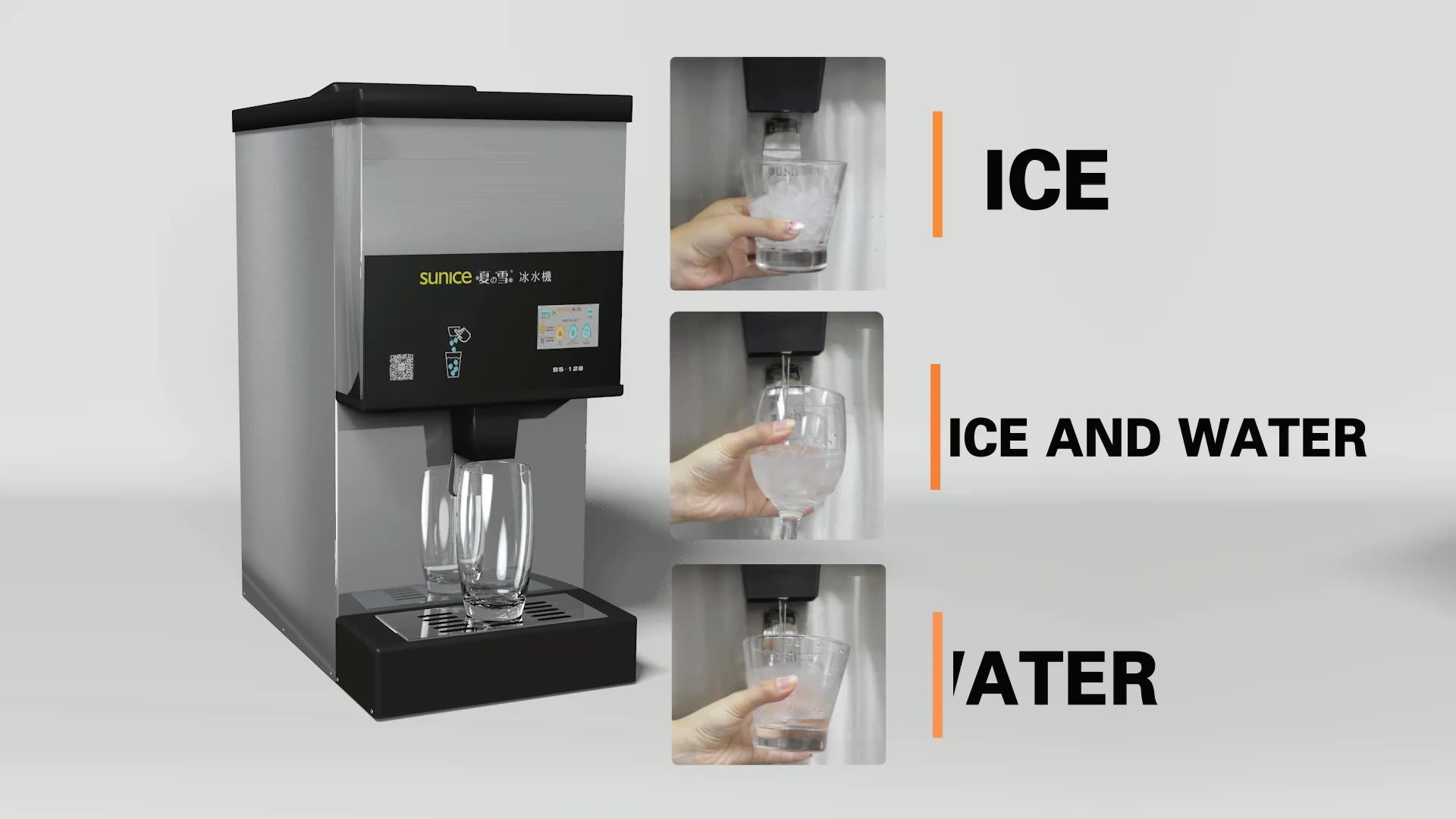 90kg/24h Chewblet Ice Counter Top Ice/water Dispenser For Cold Drinks ...