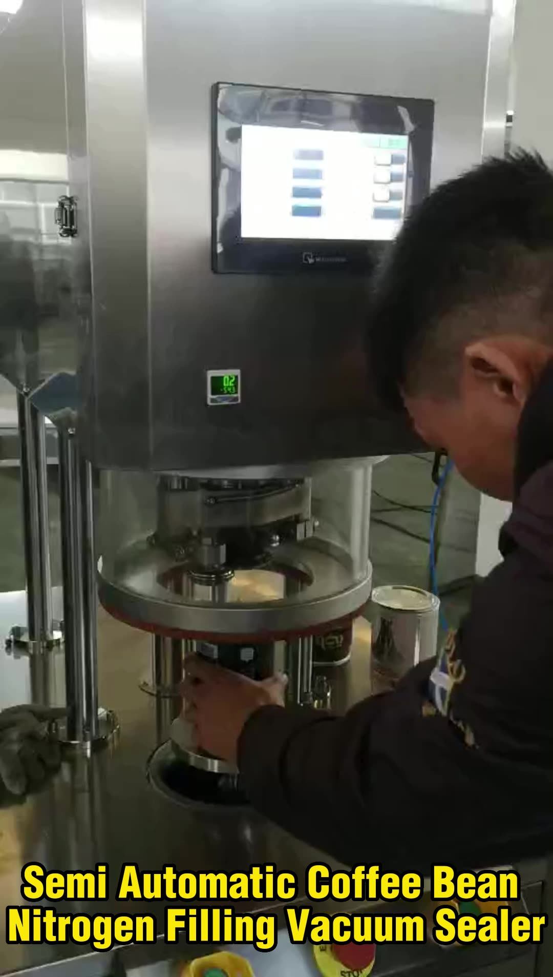 Semi Automatic Coffee Bean Nitrogen Filling Vacuum Sealer Vertical Gas ...