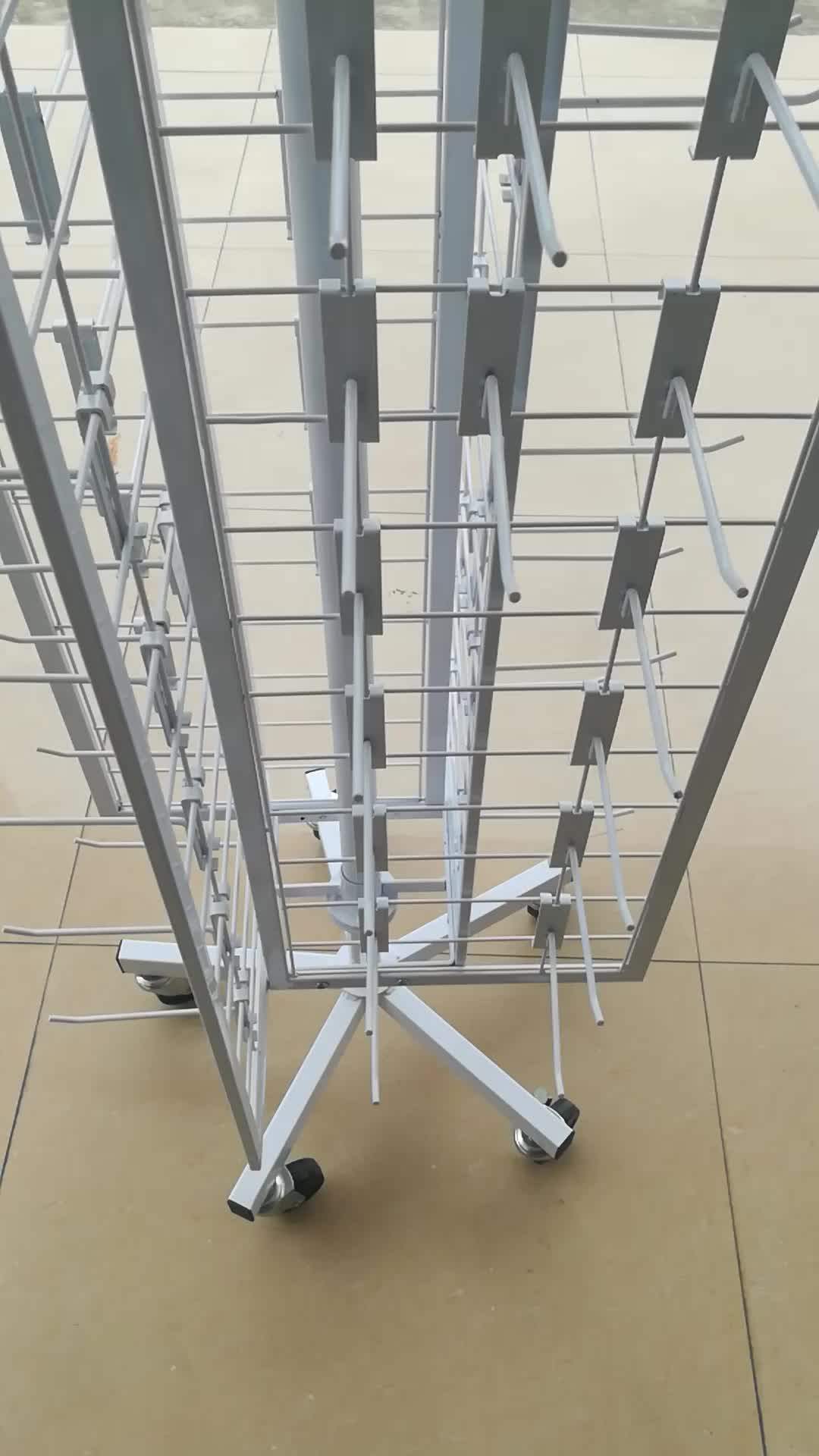 With Wheels 4 Sided Wire Mesh Grid Panels Display Spinner Racks - Buy ...