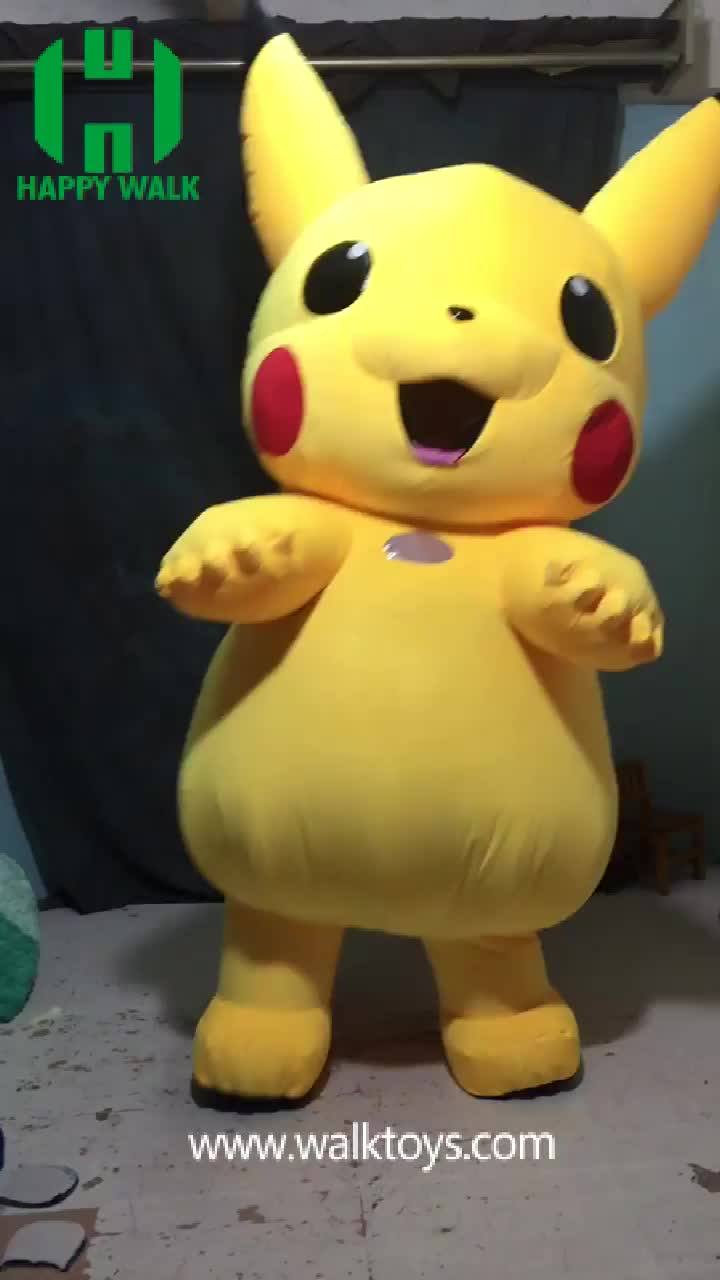 2m Pikachu Pokemon Costume Halloween Suit Inflatable Mascot Costume ...