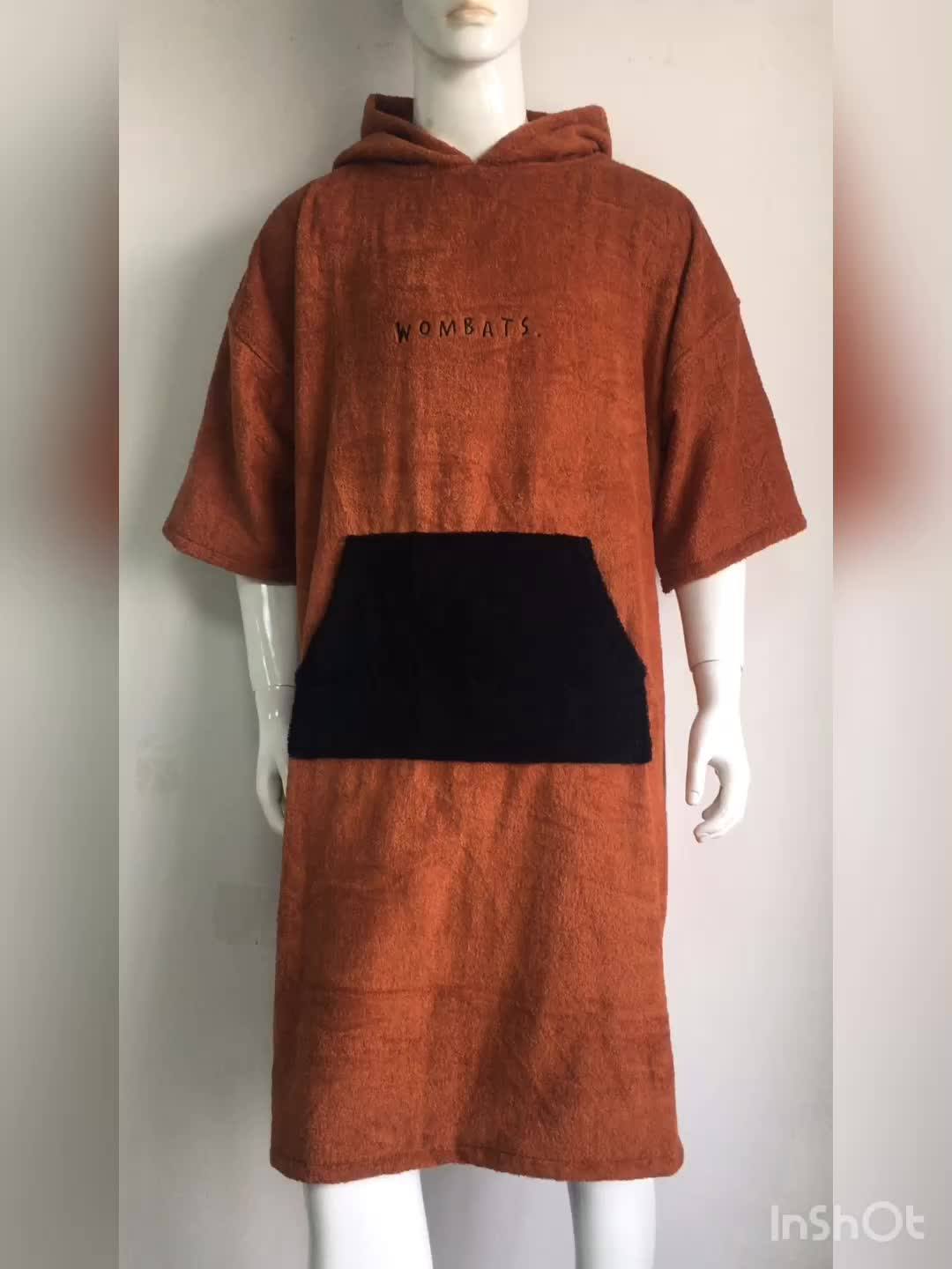 Adult Swimming Robes With Hood Zipper Surf Poncho Robe Custom Logo ...