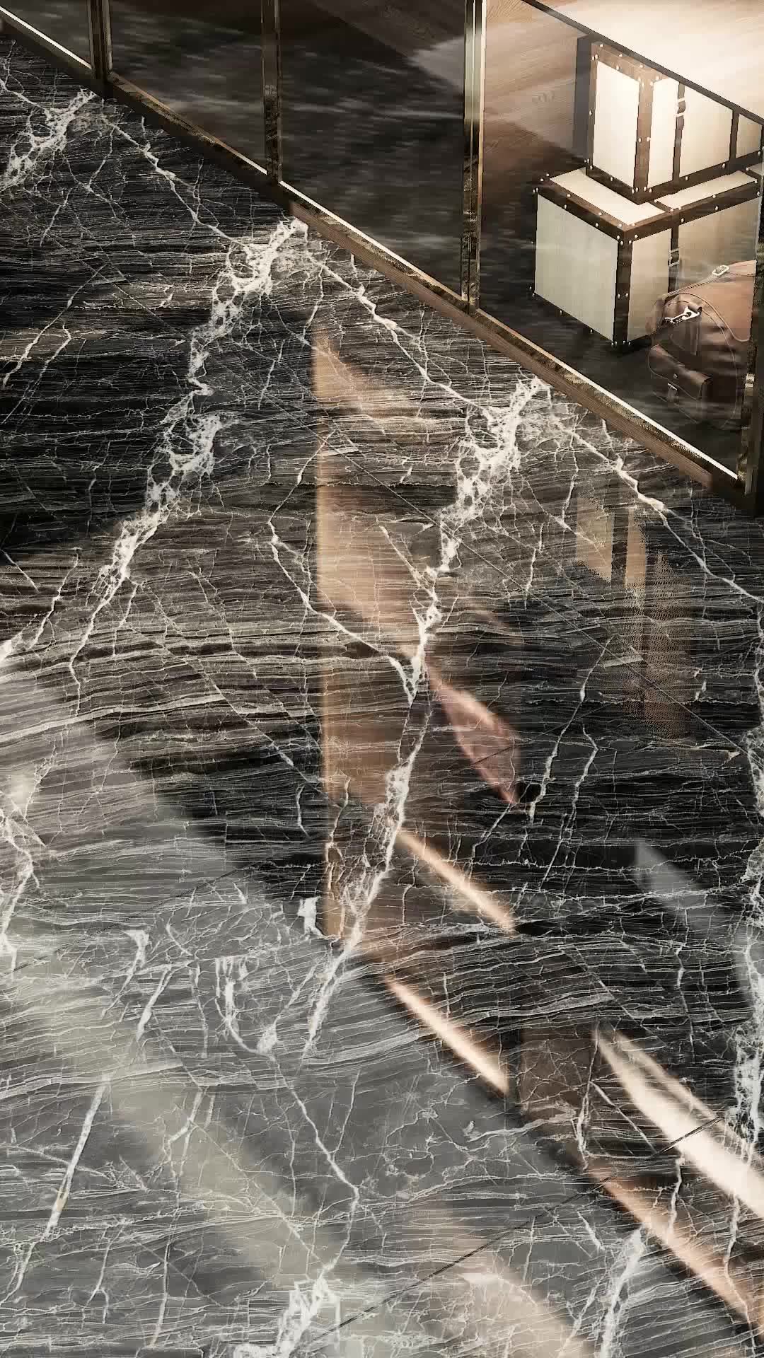 Large Size Marble Tile 750x1500mm Black And White Veins Porcelain Tiles ...