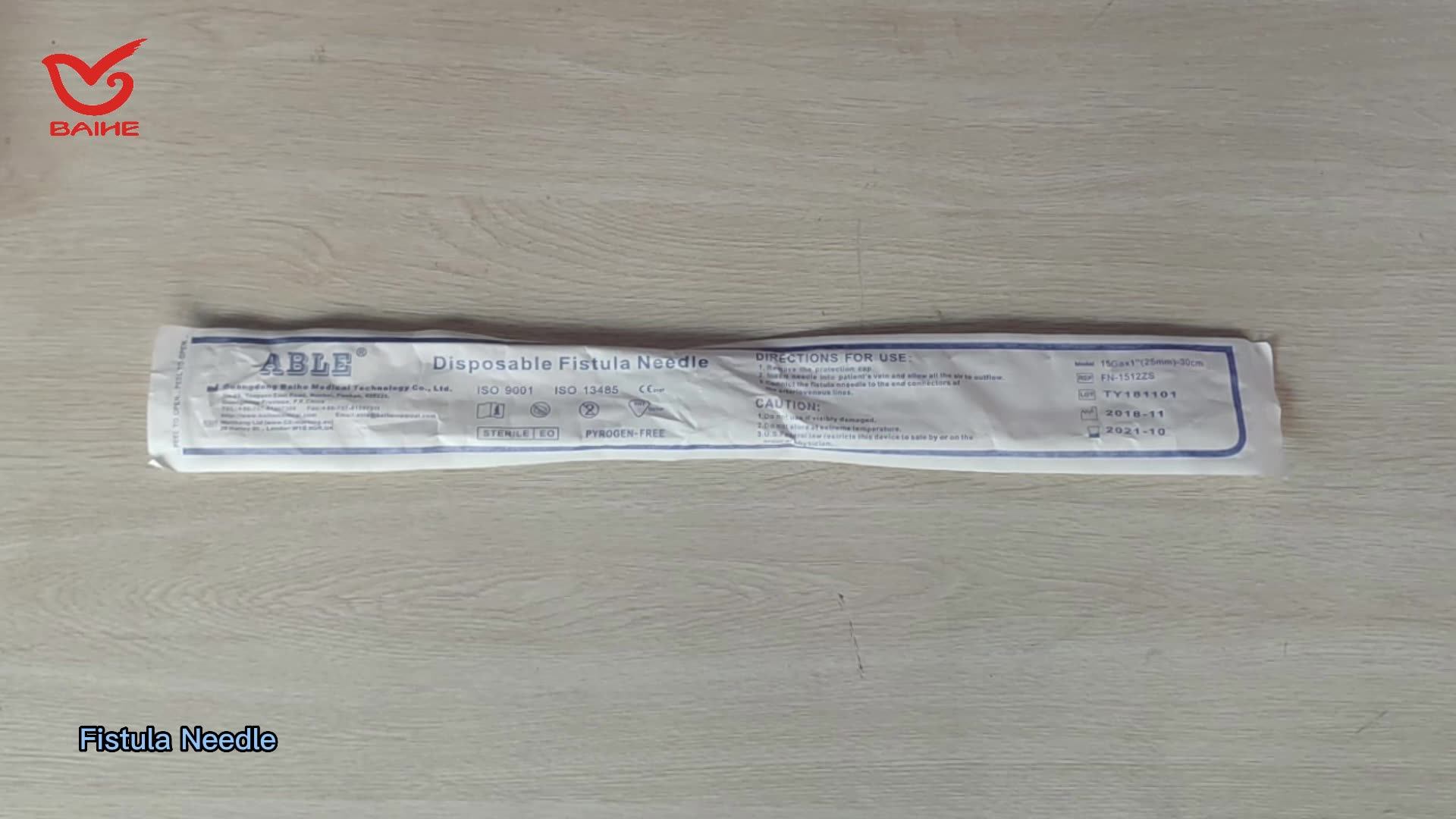 Disposable Av Fistula Needle/fistula Needles Dialysis Kit 15ga/16ga ...