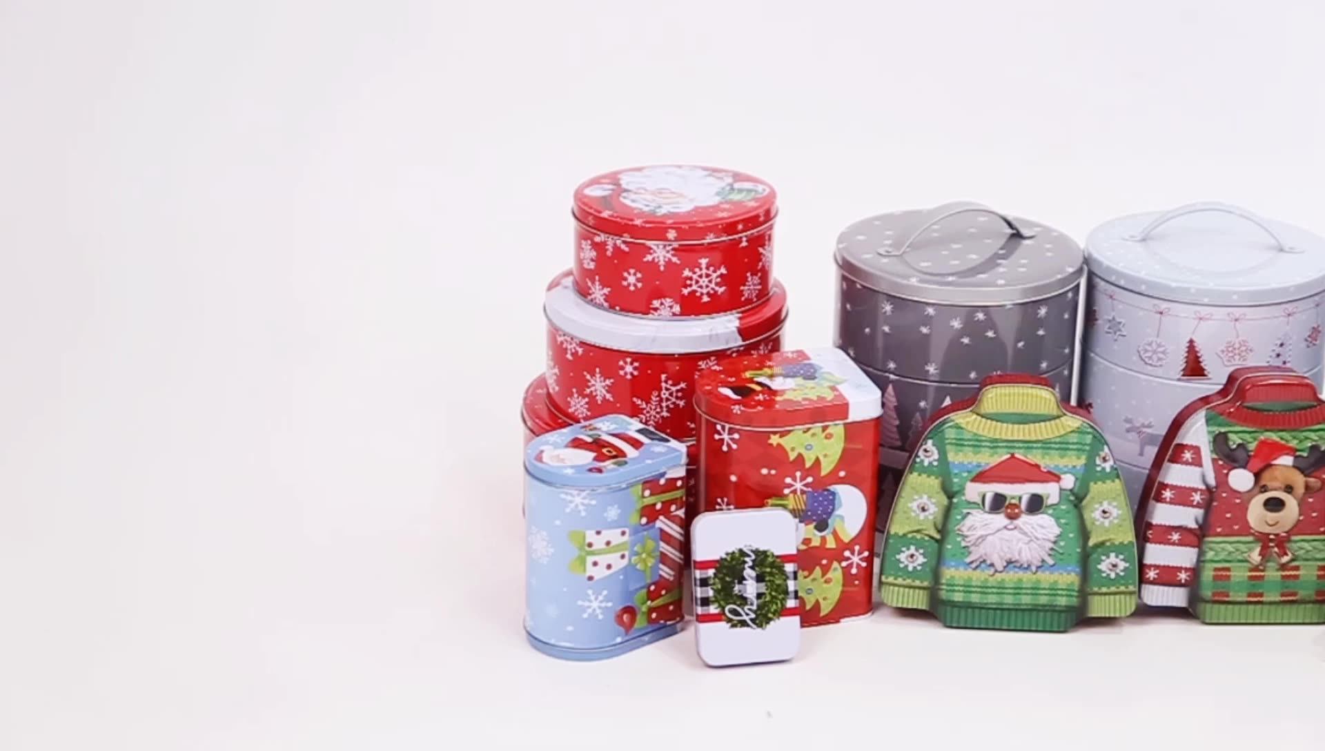 Metal Decorative Mail Box With Red Flag For Packing Christmas Gift Tins ...