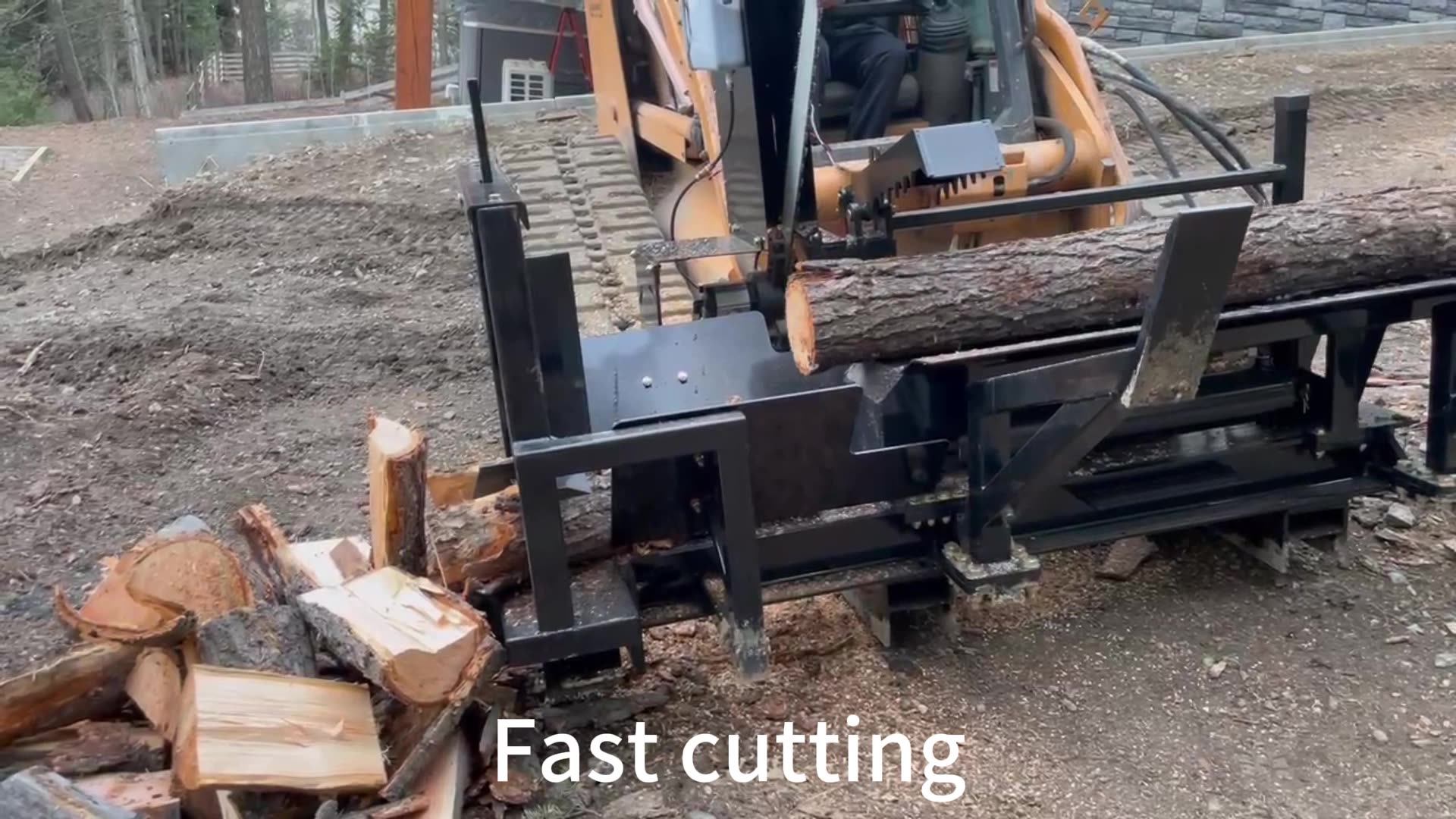 30 Ton Skid Steer Hydraulic Firewood Processor / Wood Processor With 4 ...