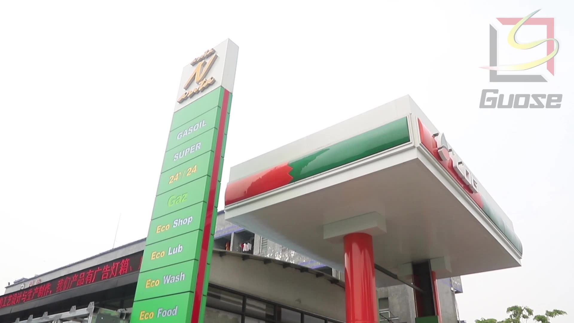 Gas Station Equipment Signboard Advertising Led Display Steel Structure ...