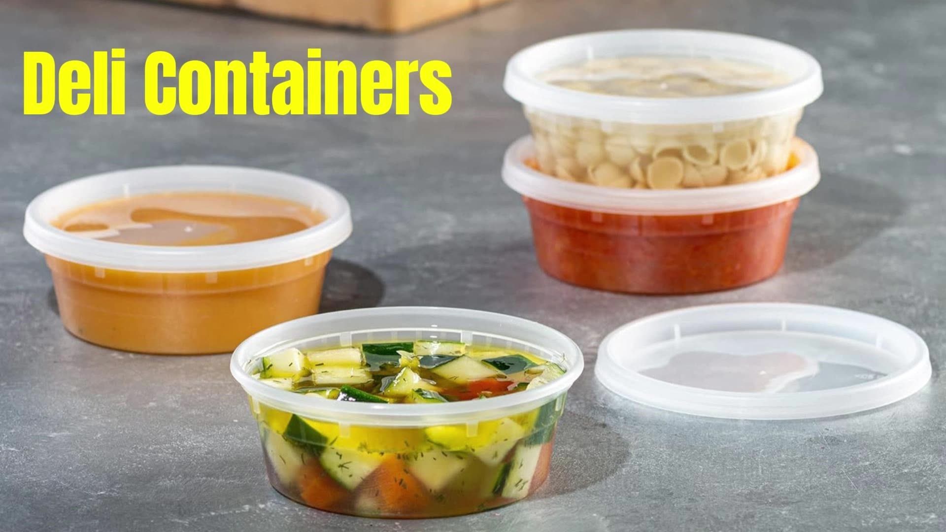 12oz Container Food Grade Deli Leakproof Round Plastic Disposable Food ...