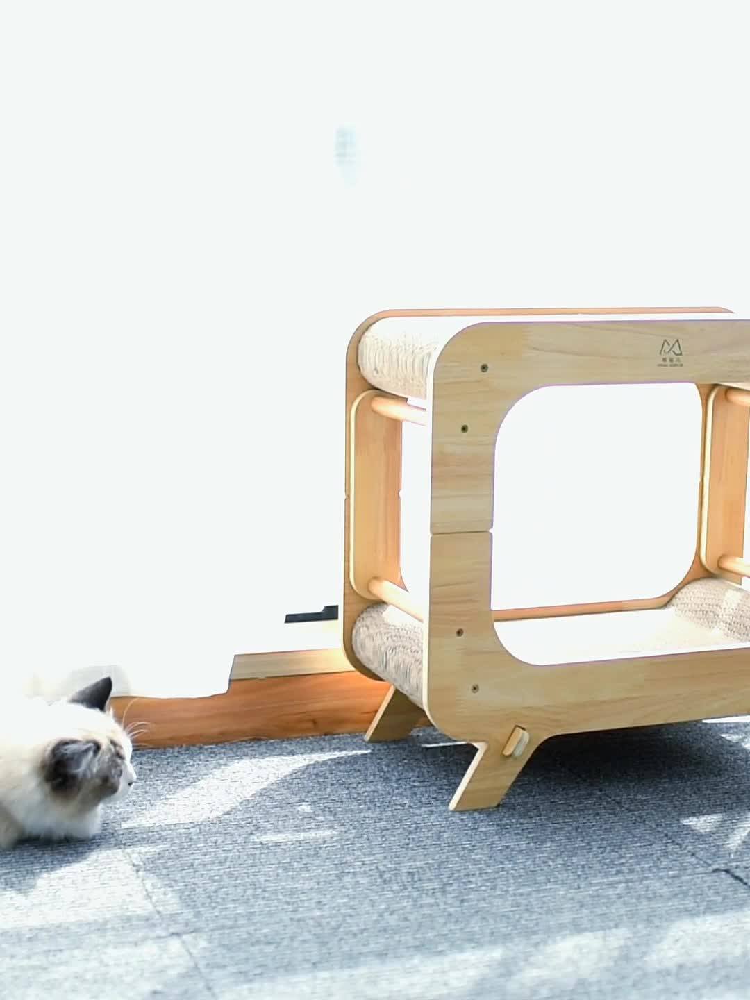 Hot Sale Solid Wood Corrugated Cat Scratch Board Cat Nest With Cat Face ...