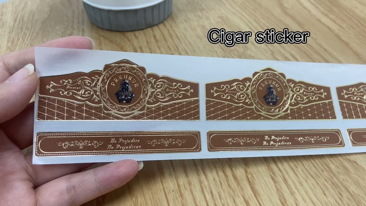 Luxury Cigar Label Band Custom Emboss Gold Foil Stamp Sticker Label For ...