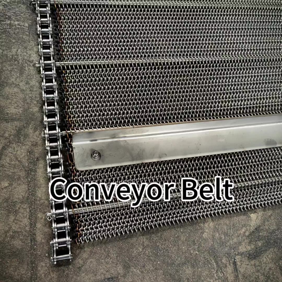 Ss304 Chain Link Spiral Wire Mesh Conveyor Belt / 1m 1.2m 1.5m Wide ...