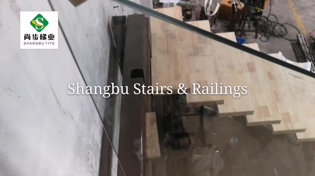 Single Stringer Stairs U Shaped Staircase With Wooden Steps For Indoor ...