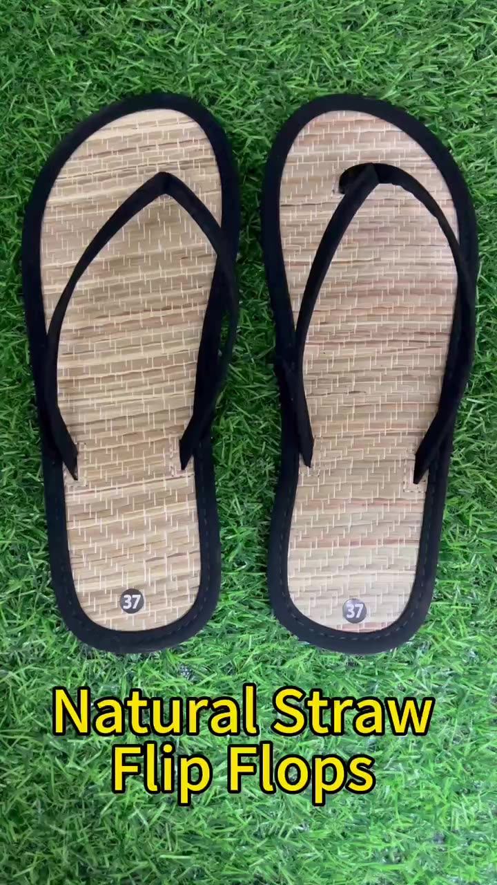 New Design Summer Seagrass Slipper Natural Straw Indoor Outdoor Sandals ...
