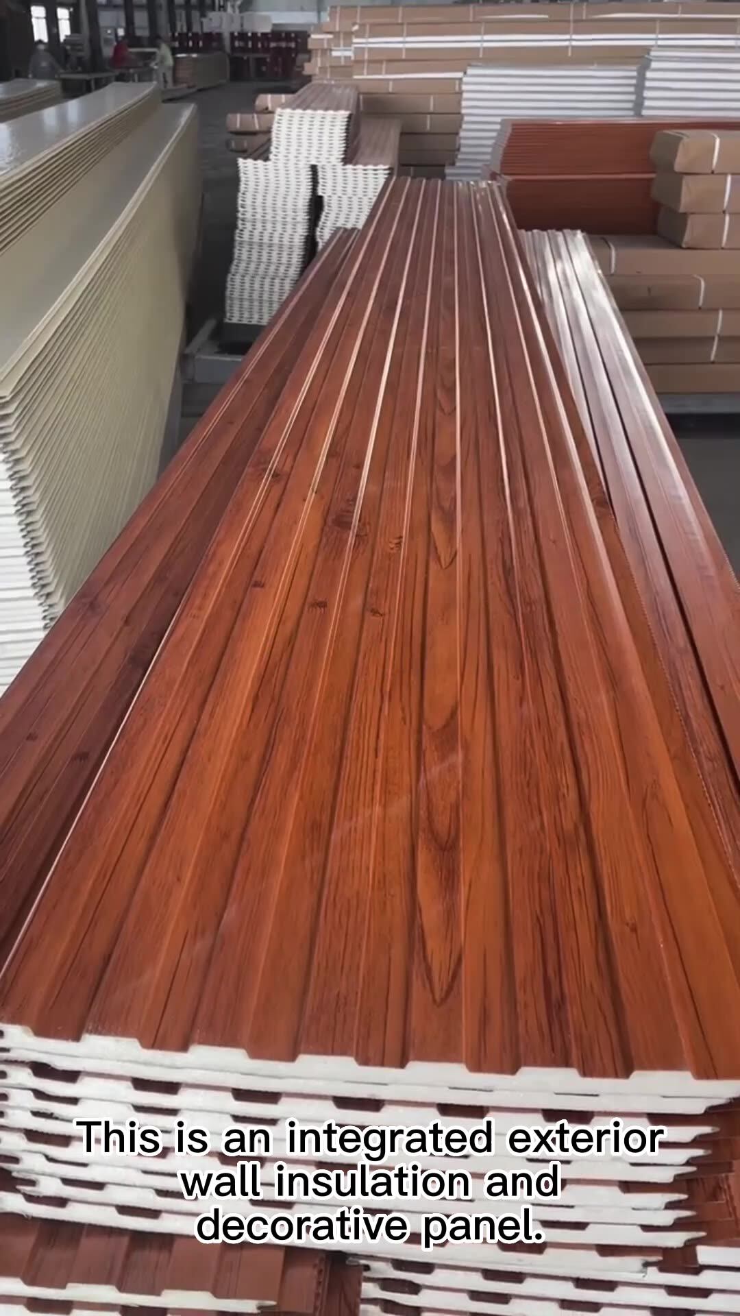 Polyurethane Foam Cladding Exterior Wall Decoration Wooden Grain Design ...