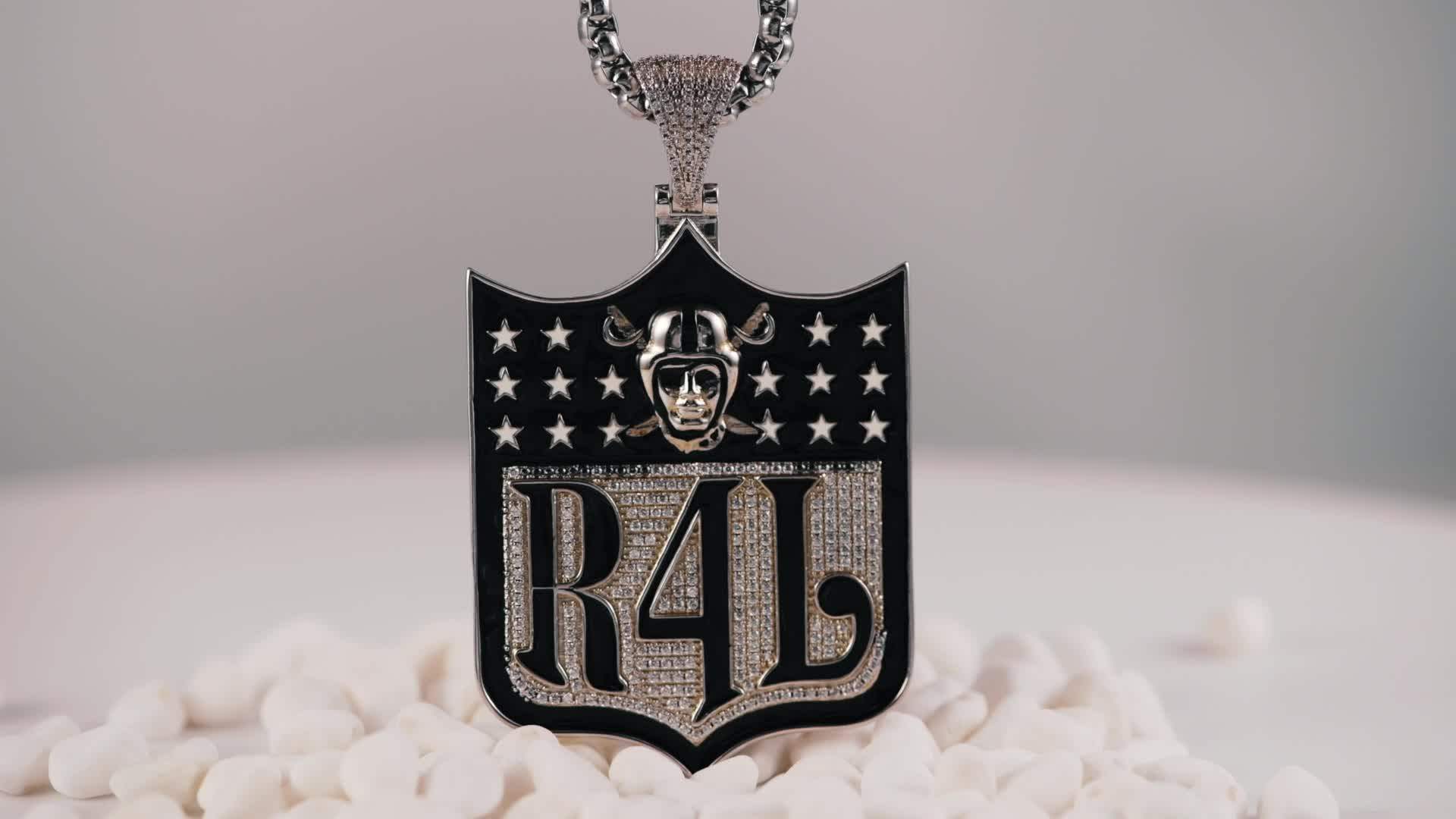 Iced Out Pendant Necklace Customize White Gold Plated Jewelry Logo ...