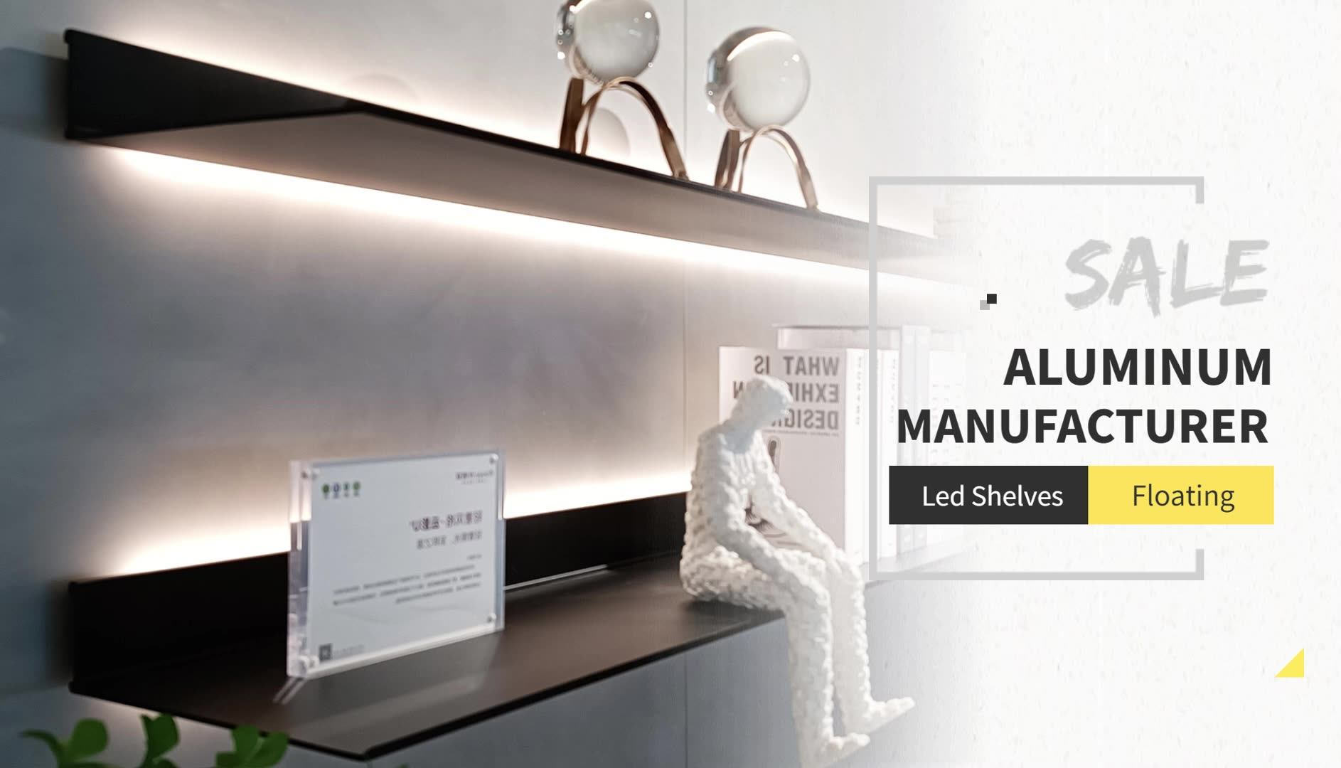 Modern Nordic Wall Mounted Set Heavy Duty 24 Inches Aluminum Metal Bracket Floating Shelves With ...