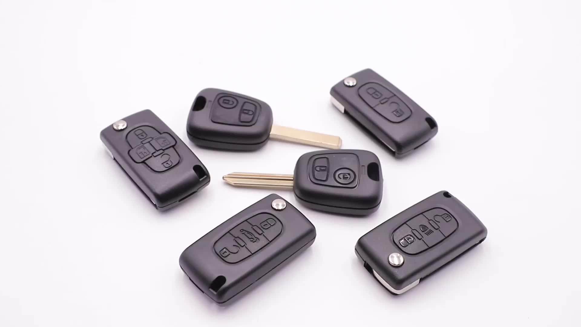 Car Remote Flip Key For Peugeot 207 208 307 308 408 Partner Keyless ...