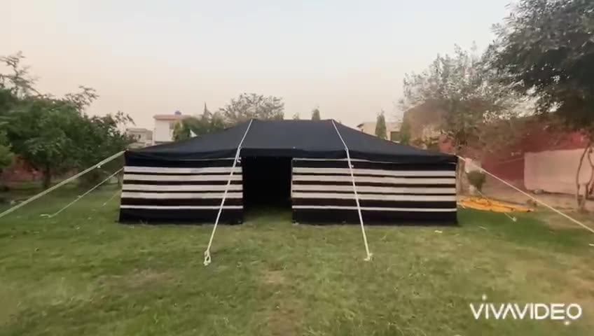 Arabic Style Traditional Black & White Stripe Waterproof Canvas Camping ...